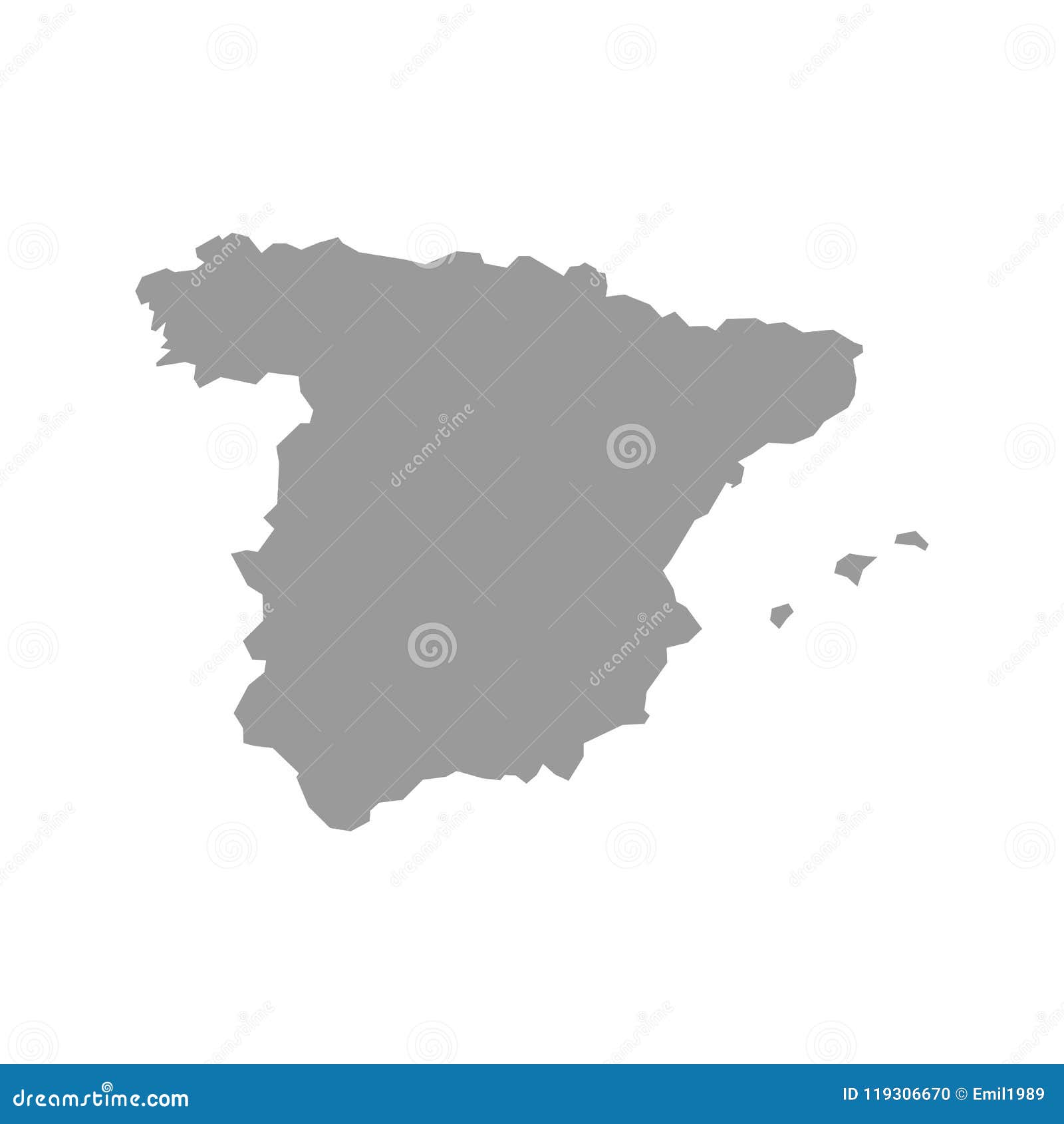 Vector Map Of Spain. High Detailed Country Map With Division, Cities ...