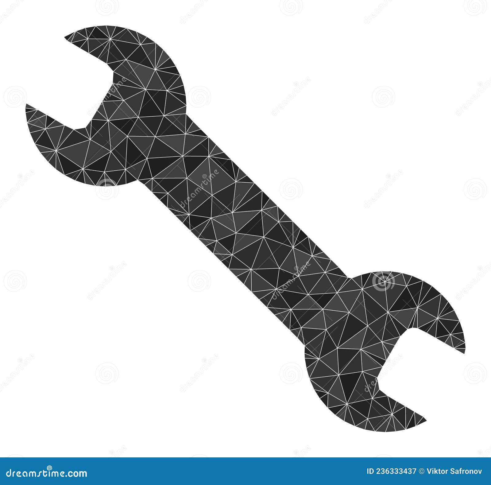 Vector Spanner Tool Triangle Filled Icon Stock Vector - Illustration of ...