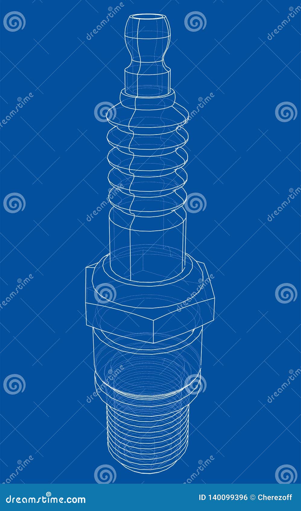 Vector spark plug concept stock vector. Illustration of line - 140099396