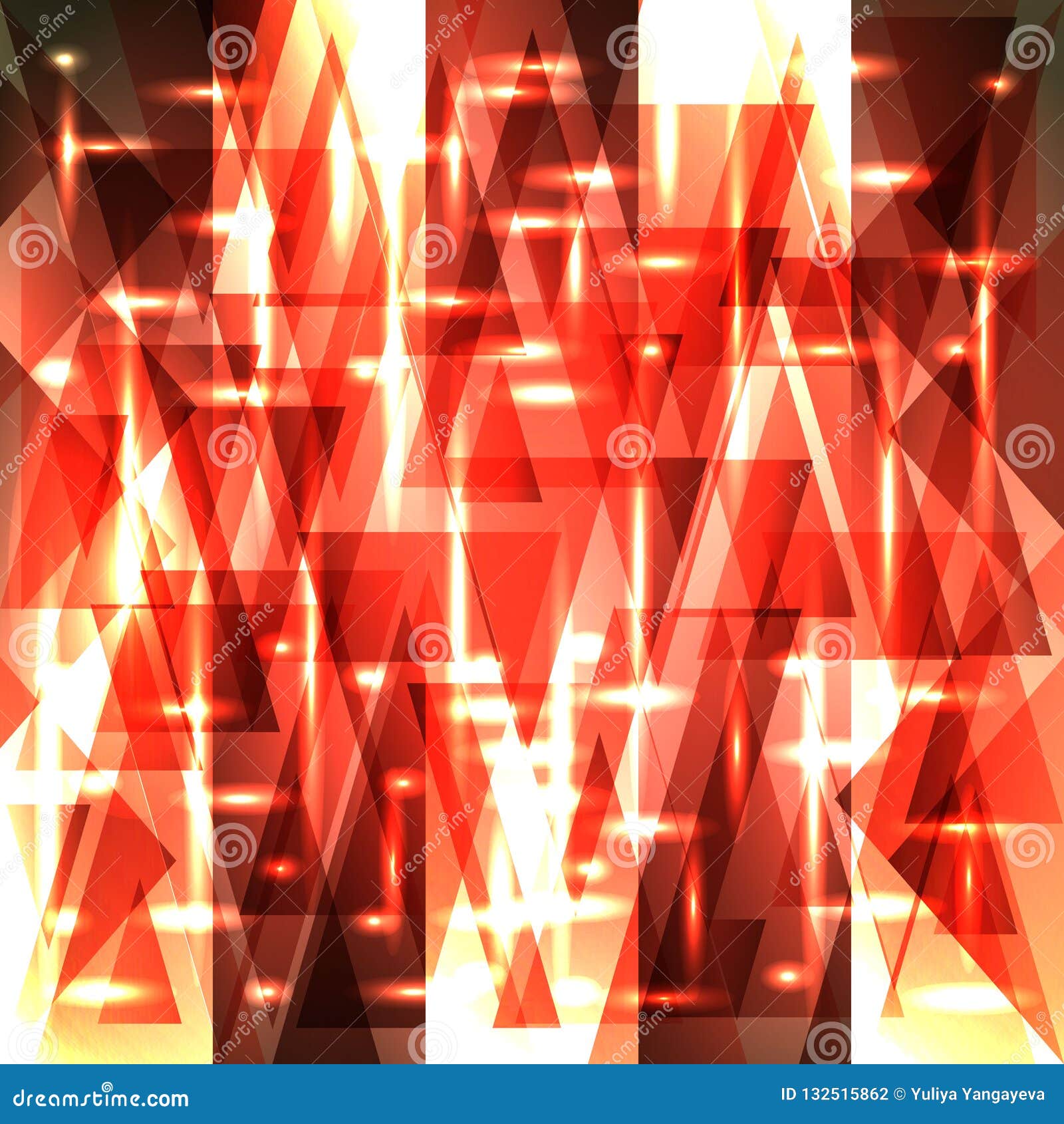 Vector Sparkling Pattern of Delicate Red Fragments and Triangles Stock ...
