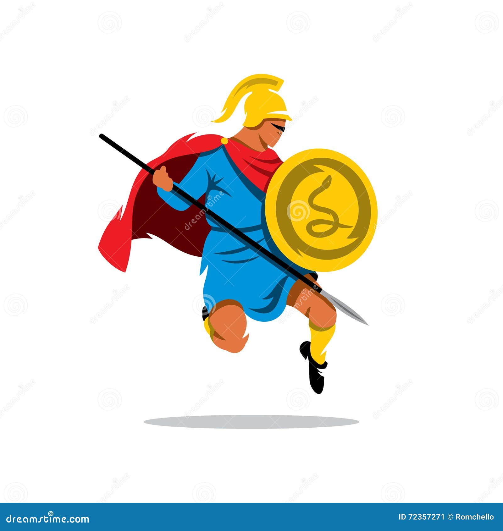 Vector Spartan Warrior Cartoon Illustration. Stock Vector ...