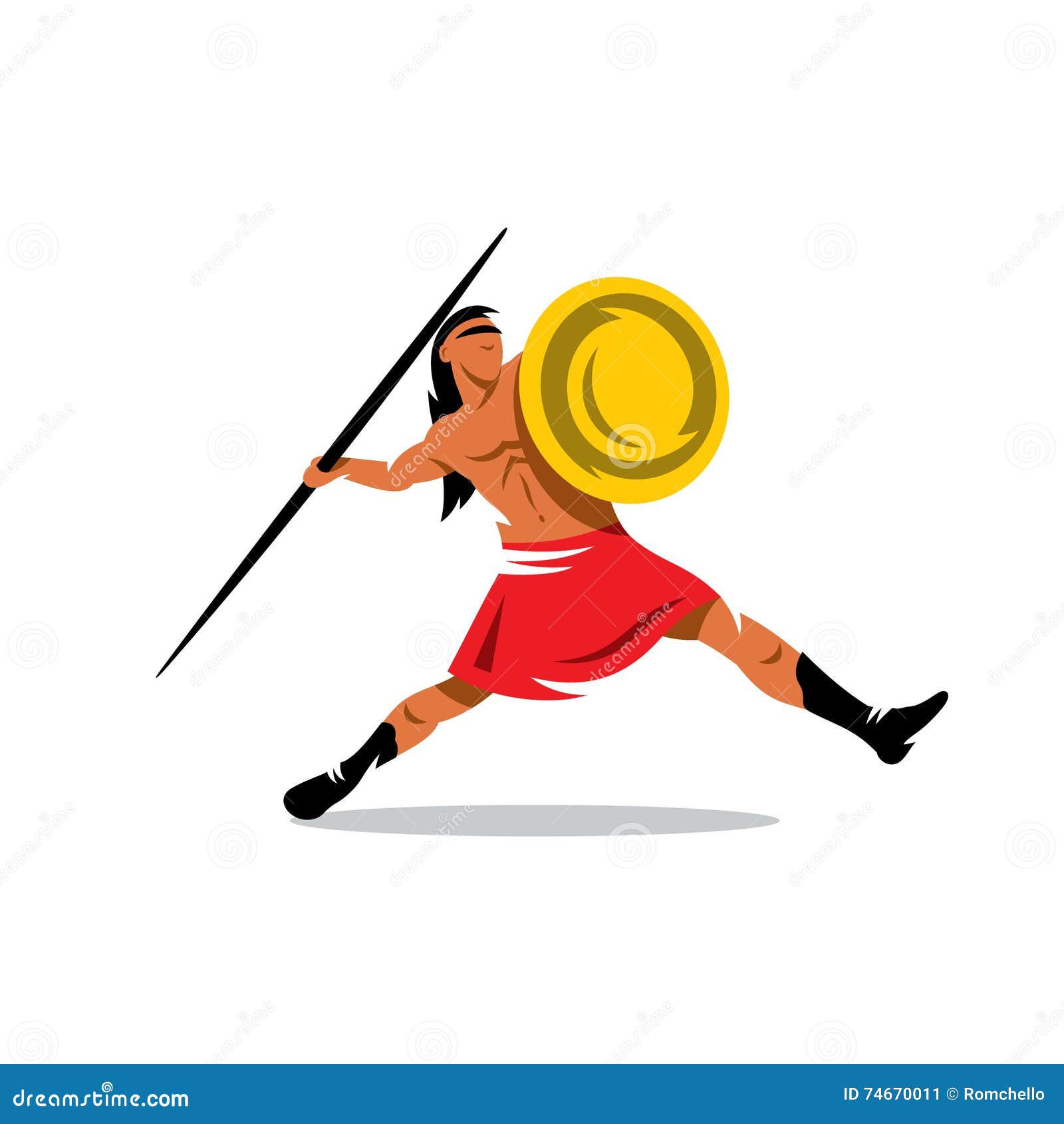 Vector Spartan Warrior Cartoon Illustration. | CartoonDealer.com #74670011