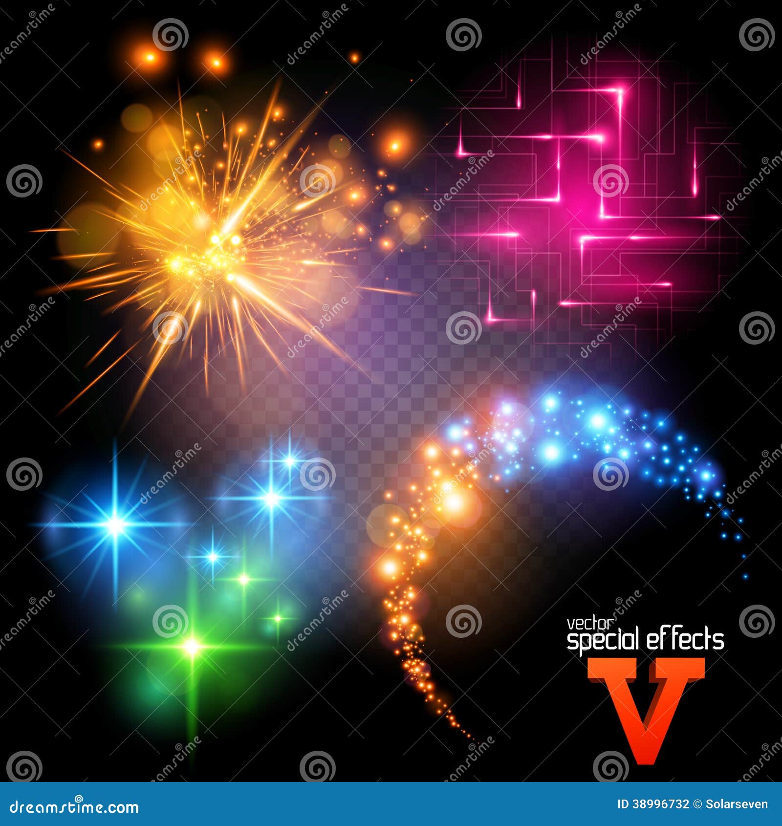 Vector Special Effects Set 5 Stock Vector - Illustration of modern ...