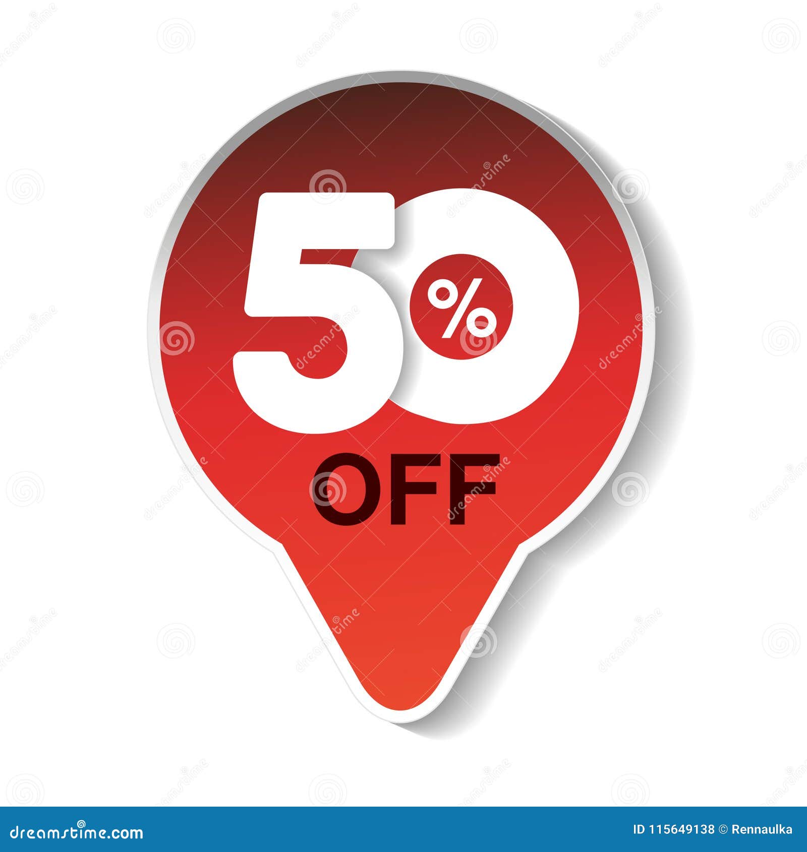 Vector Special Sale Offer. Red Tag 50 Off Stock Vector - Illustration ...