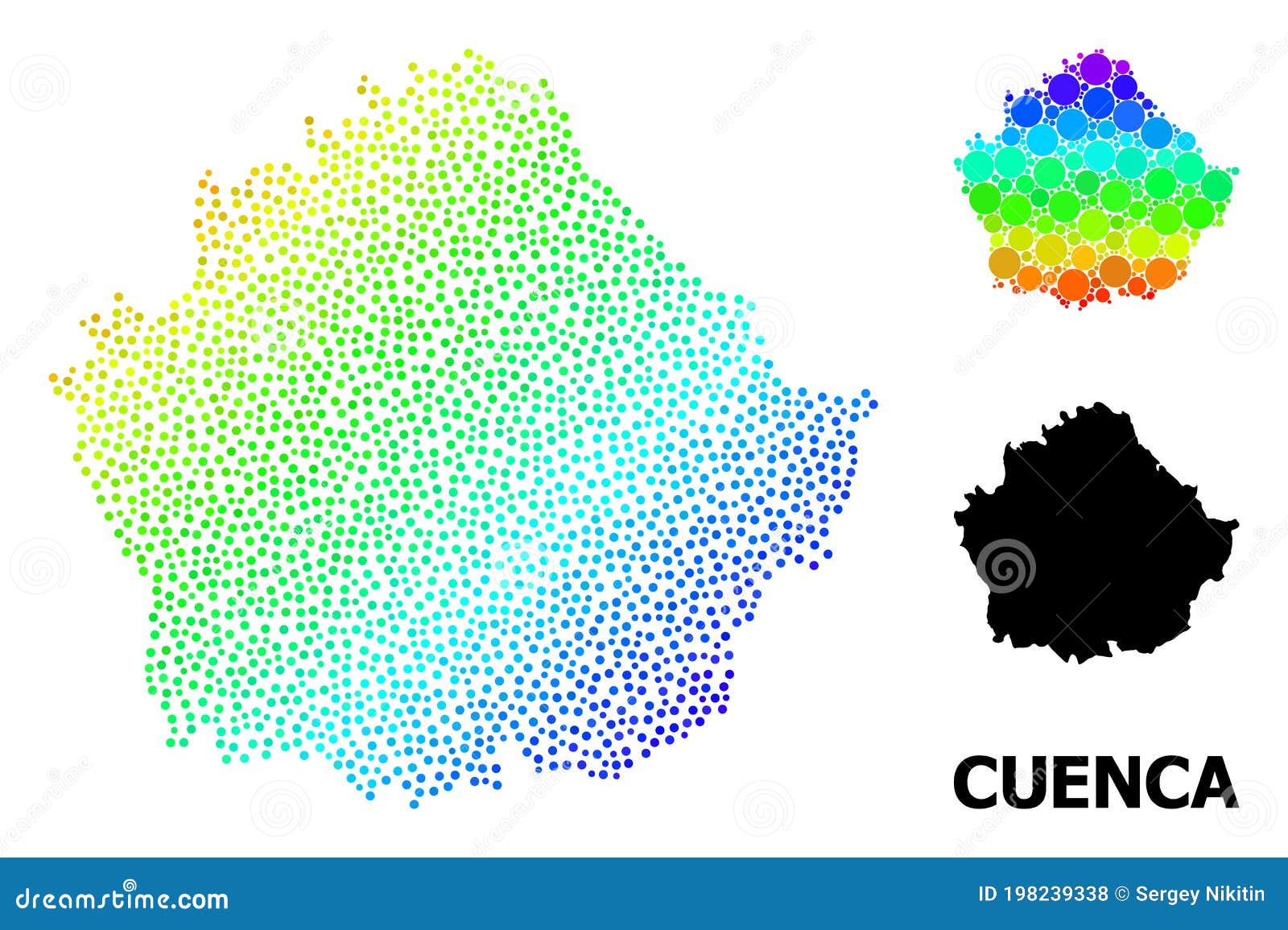 Cuenca Map Vector Silhouette Illustration Isolated On White Background ...
