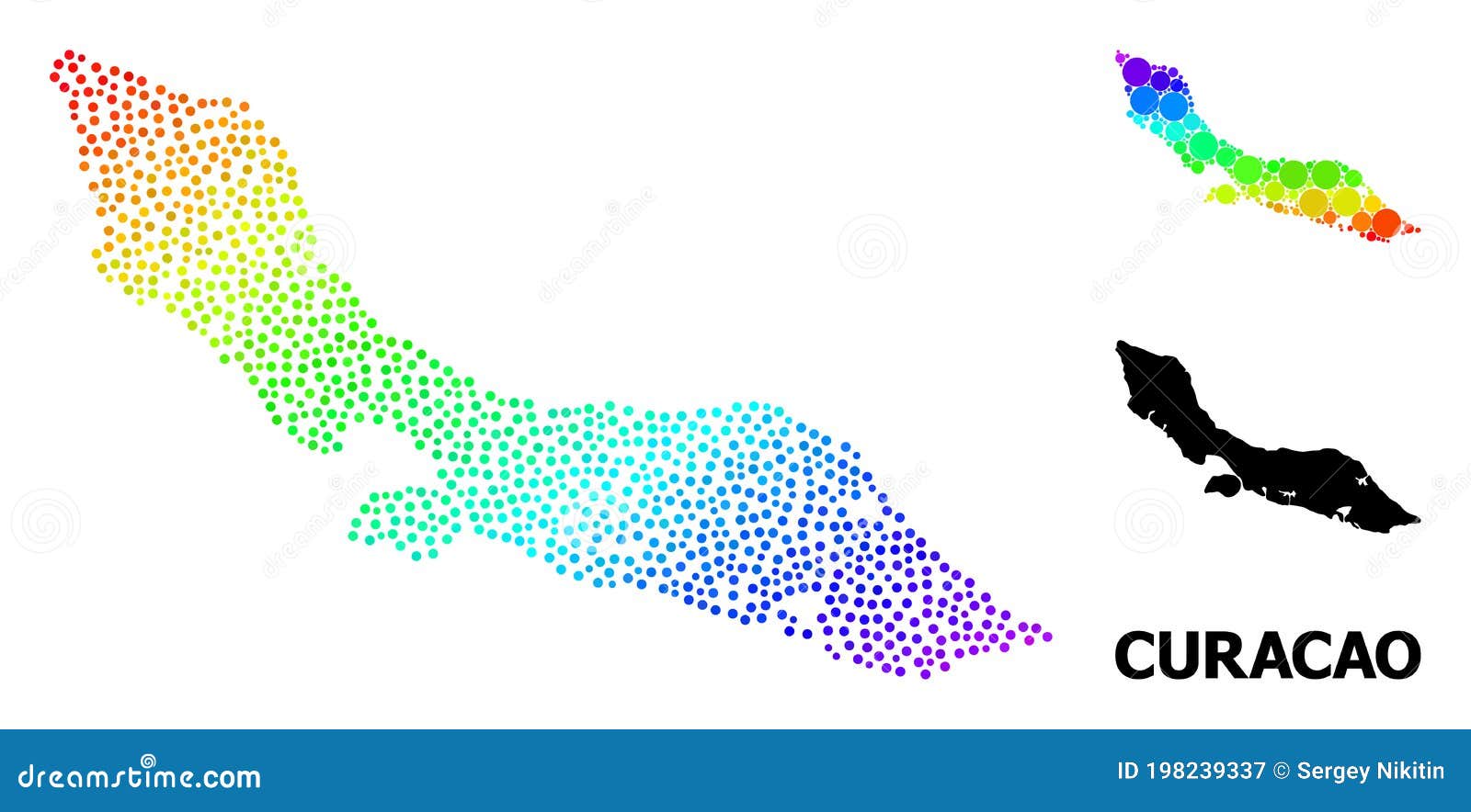 Map Of Curacao Island Vector Illustration | CartoonDealer.com #117372636