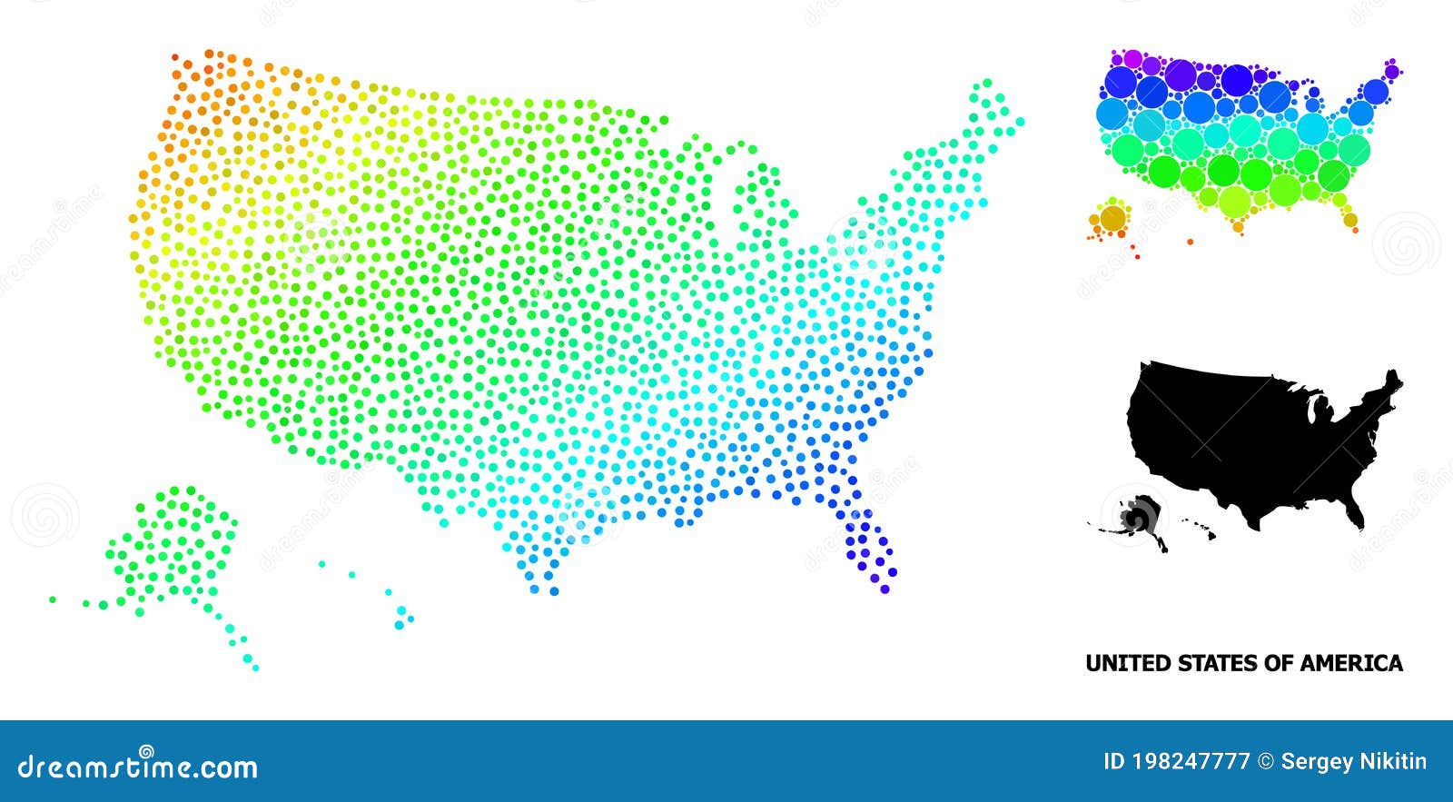 Vector Spectral Pixel Map of USA Territories Stock Vector ...