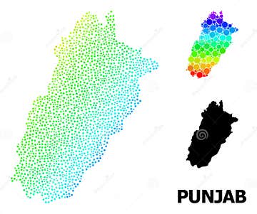 Vector Spectral Pixelated Map of Punjab Province Stock Vector ...