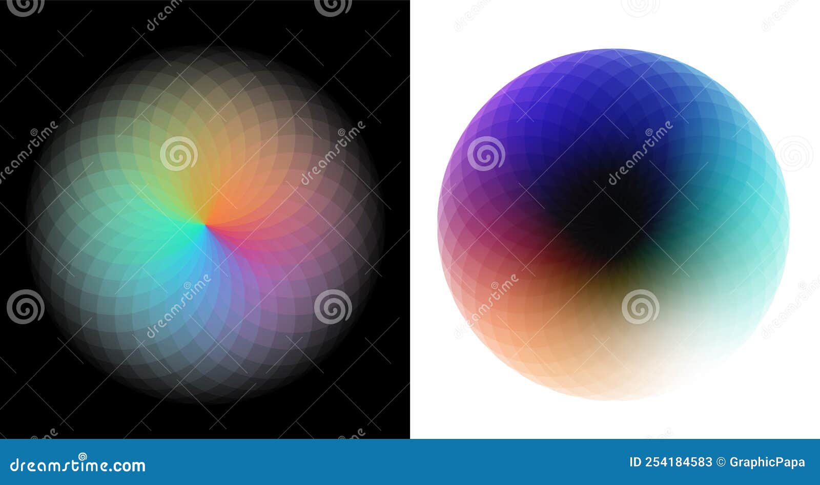 Vector Spectrum Circle with Transparent Intersecting Layers Stock ...