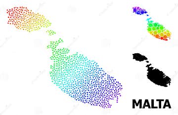 Vector Spectrum Dot Map of Malta Stock Vector - Illustration of land ...