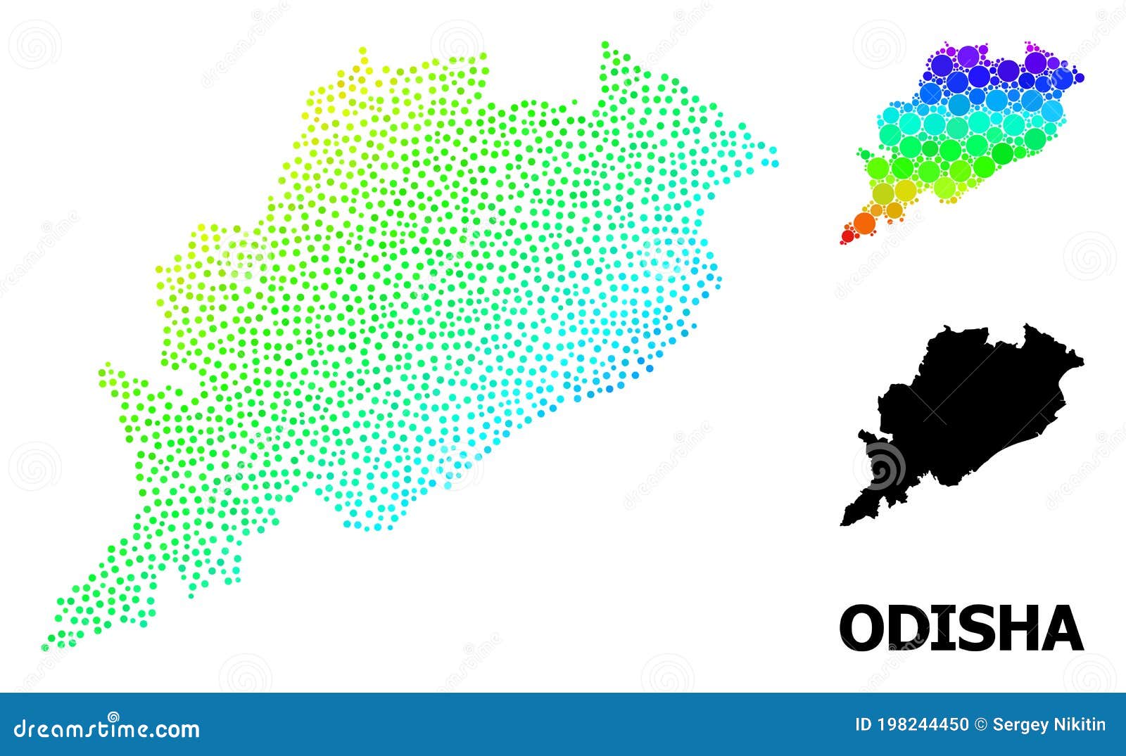 State Of Odisha India With Capital City Bhubaneswar Hand Drawn Map ...