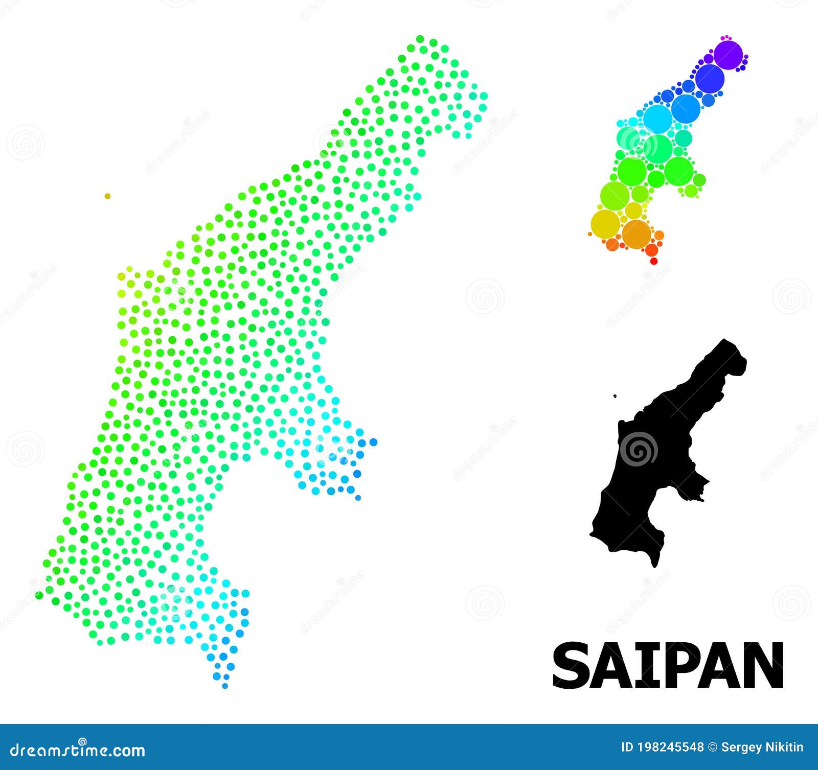 Vector Spectrum Dot Map of Saipan Island Stock Vector - Illustration of ...