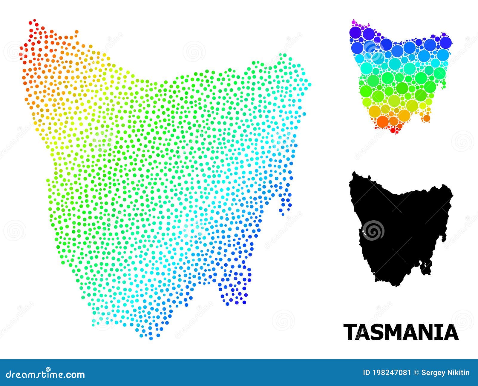 Spectrum Dot Tasmania Island Map Cartoon Vector | CartoonDealer.com ...