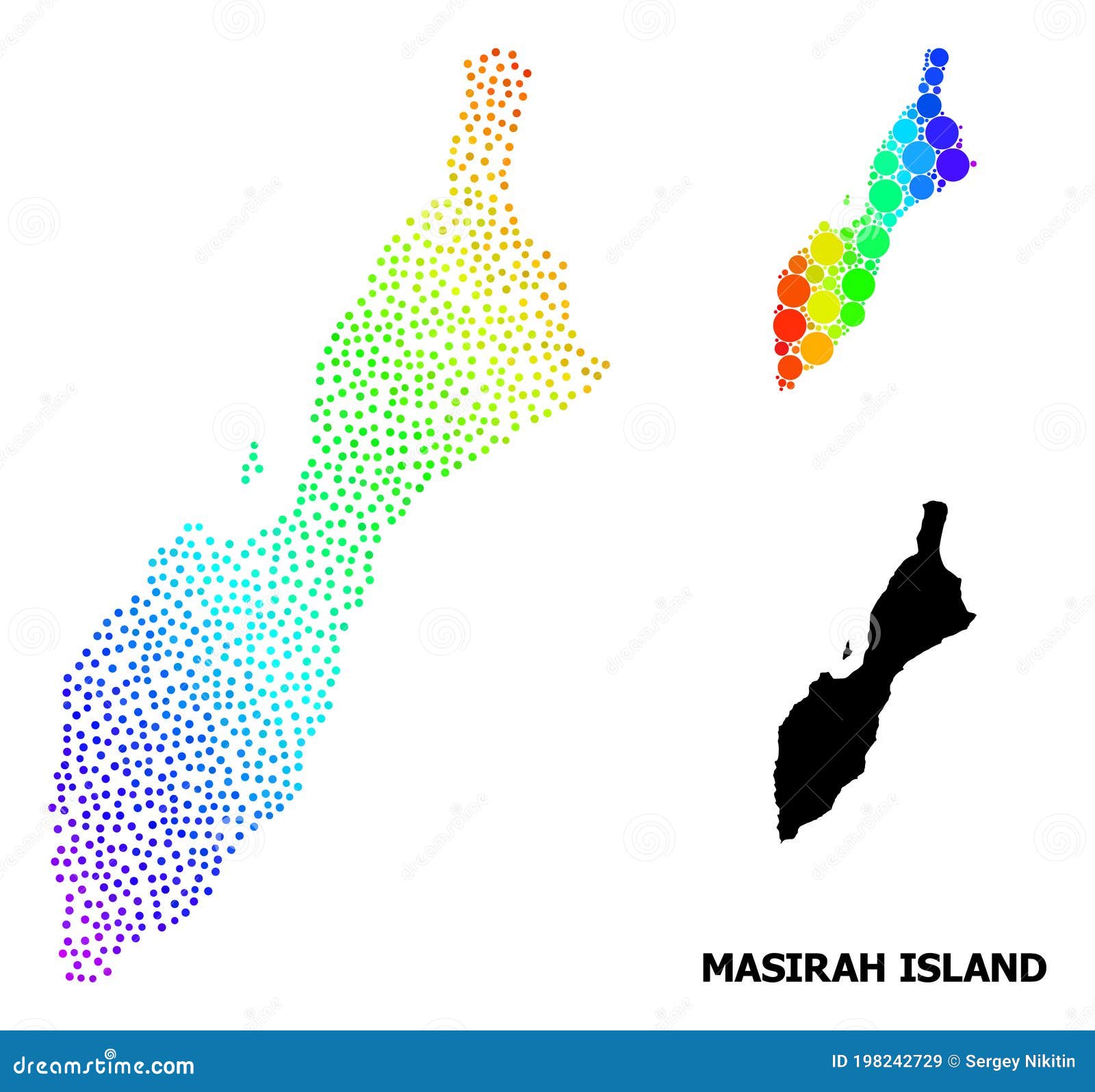 Masirah Island Sultanate Of Oman, Indian Ocean Map Vector Illustration ...