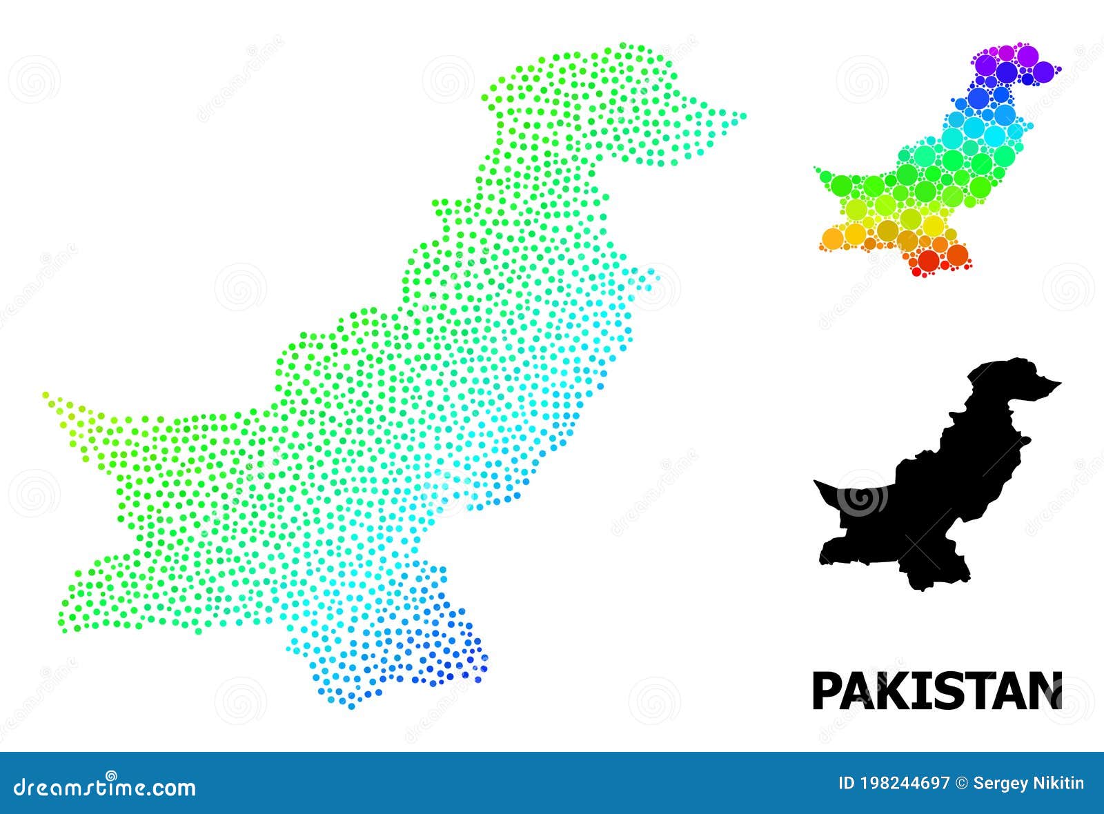 Vector Spectrum Gradient Dot Map of Pakistan Stock Vector ...