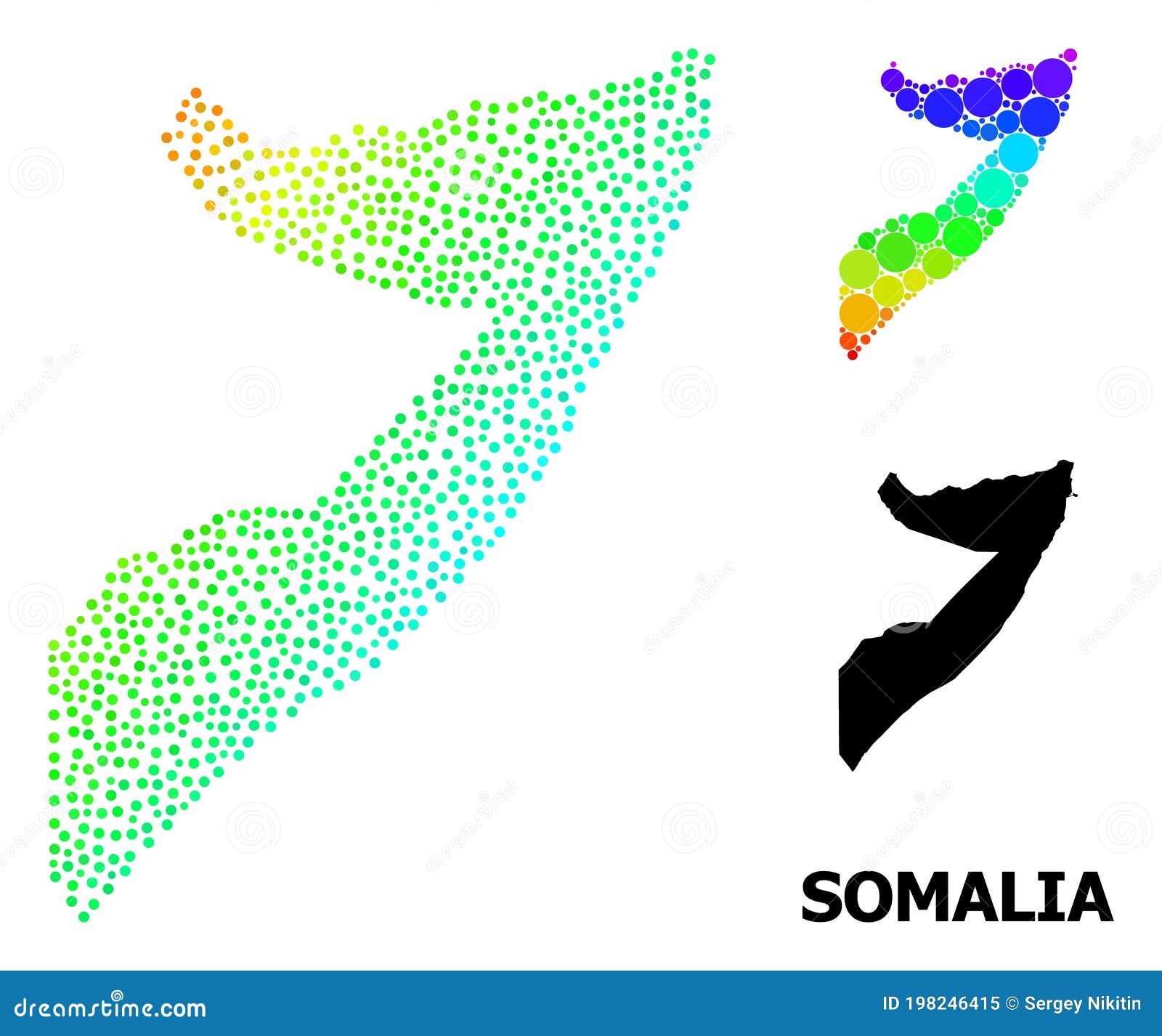 Vector Spectrum Gradient Dot Map of Somalia Stock Vector - Illustration ...