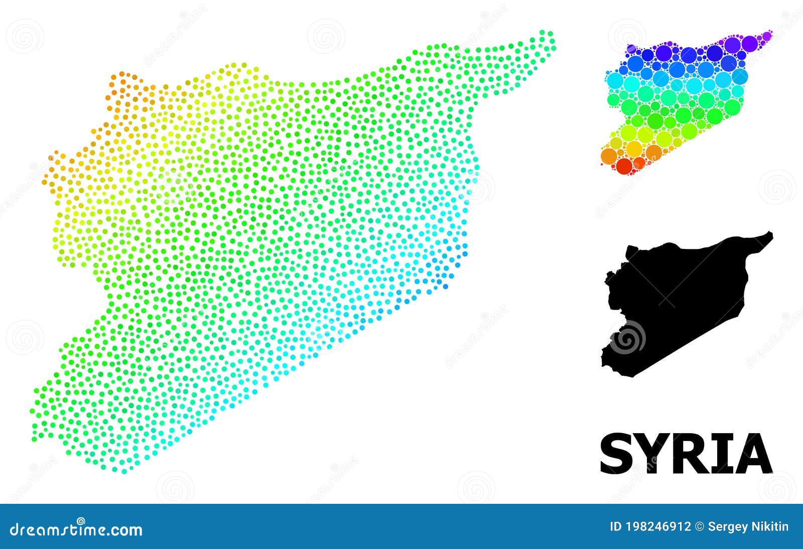 Vector Spectrum Gradient Dot Map of Syria Stock Vector - Illustration of composition, concept ...