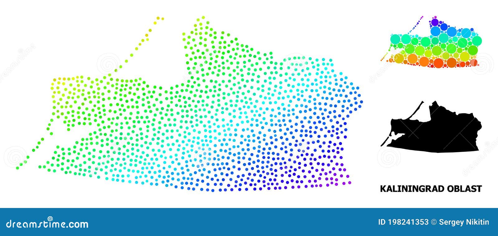Vector Spectrum Gradient Pixel Map of Kaliningrad Region Stock Vector ...