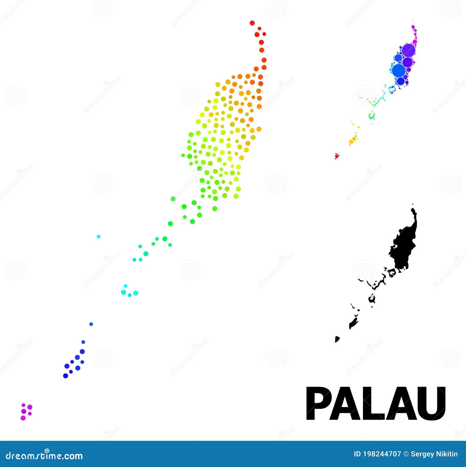 Palau Political Map Cartoon Vector | CartoonDealer.com #105042867