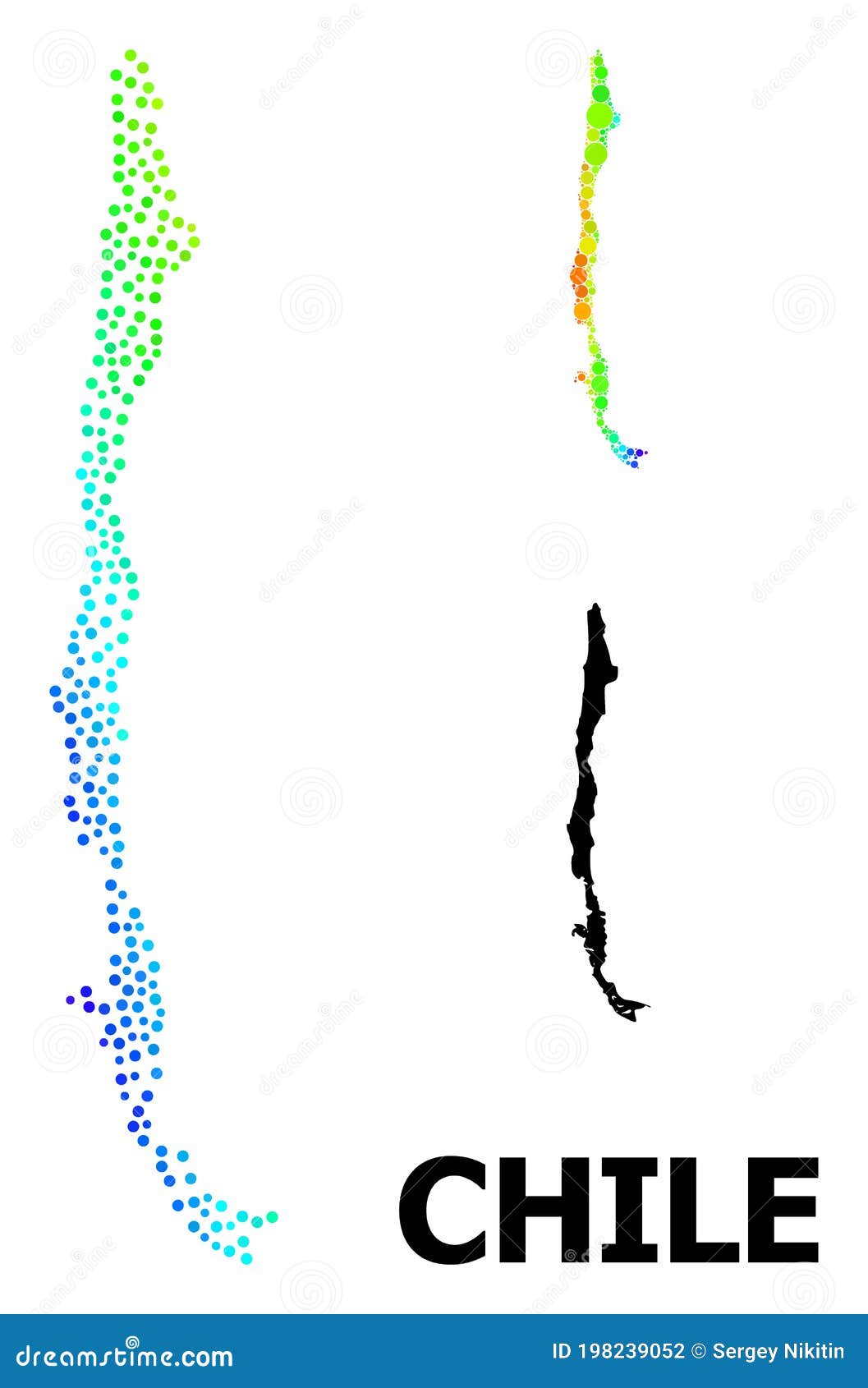 Pixel Map Of Chile. Vector Dotted Map Of Chile Isolated On White ...