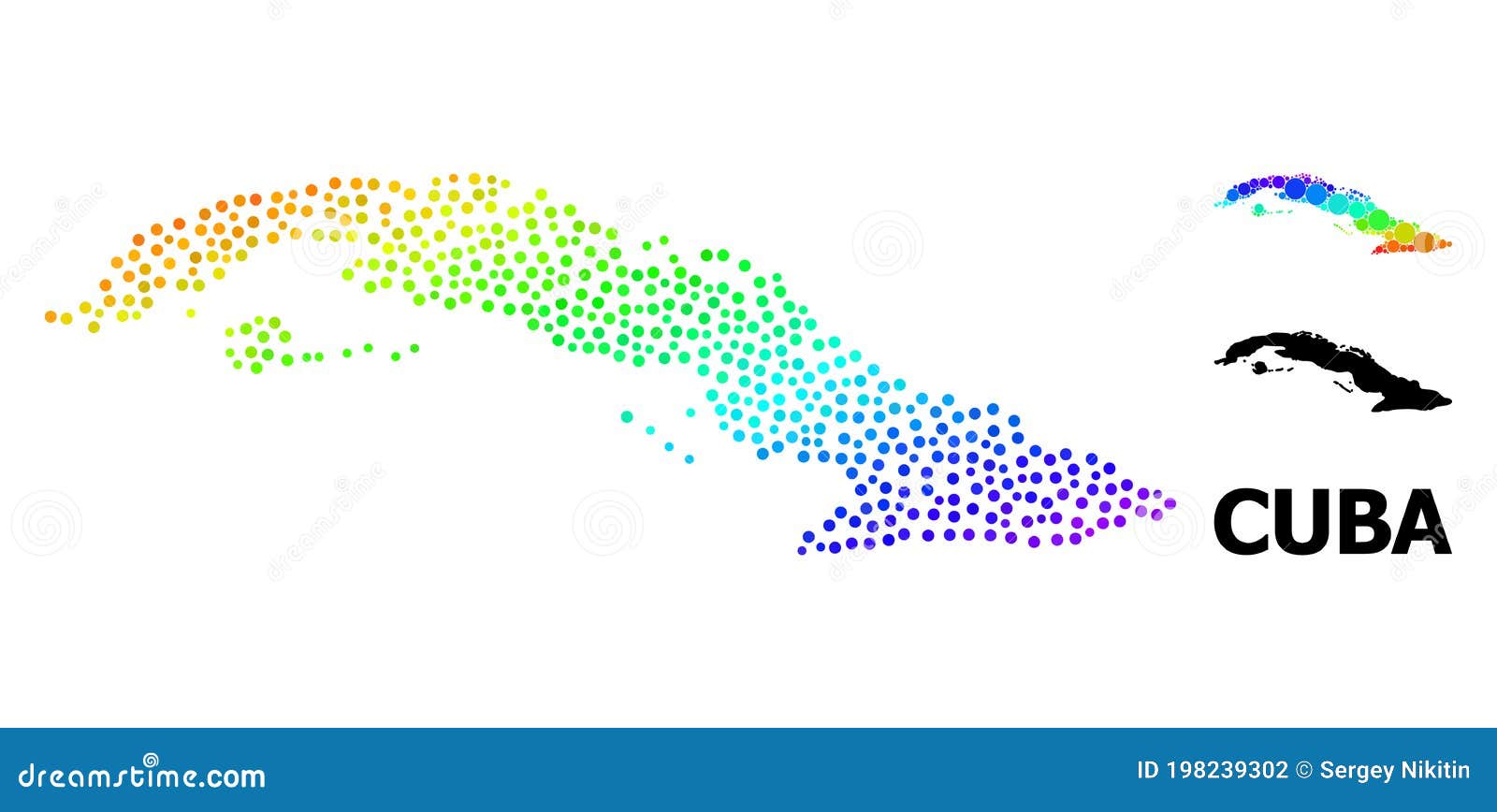 Vector Spectrum Gradient Pixelated Map of Cuba Stock Vector ...