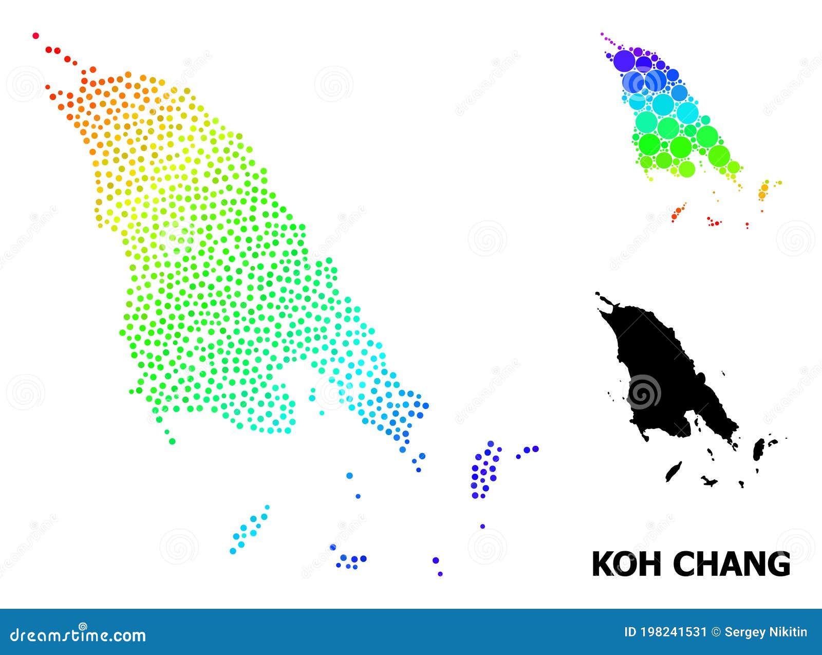 Vector Spectrum Gradient Pixelated Map of Koh Chang Stock Vector ...