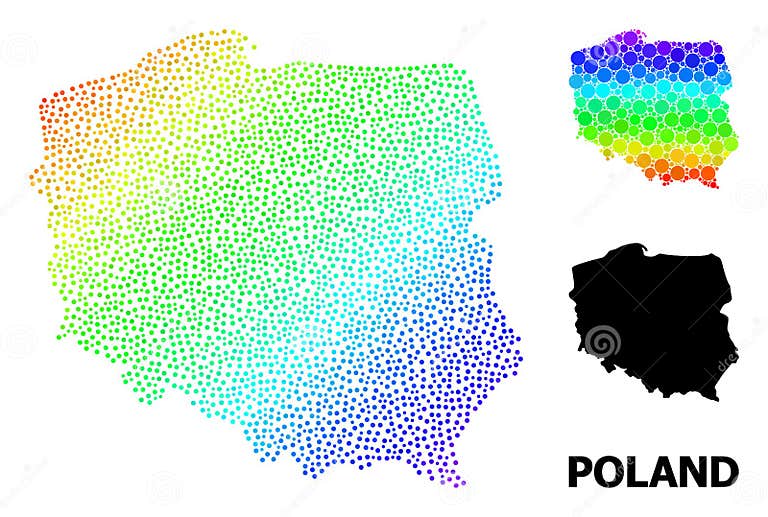 Vector Spectrum Gradient Pixelated Map of Poland Stock Vector ...