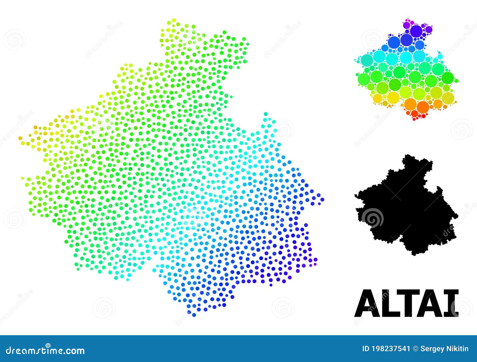2D Polygonal Map of Altai Republic with Red Stars Stock Vector ...