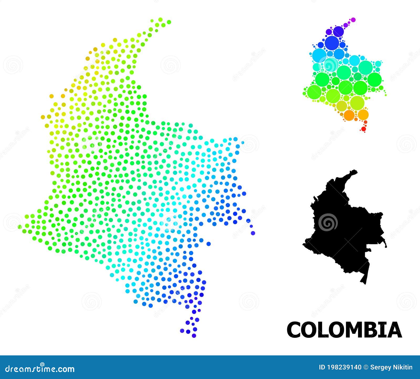 Pixel Colombia Map Cartoon Vector | CartoonDealer.com #119442215