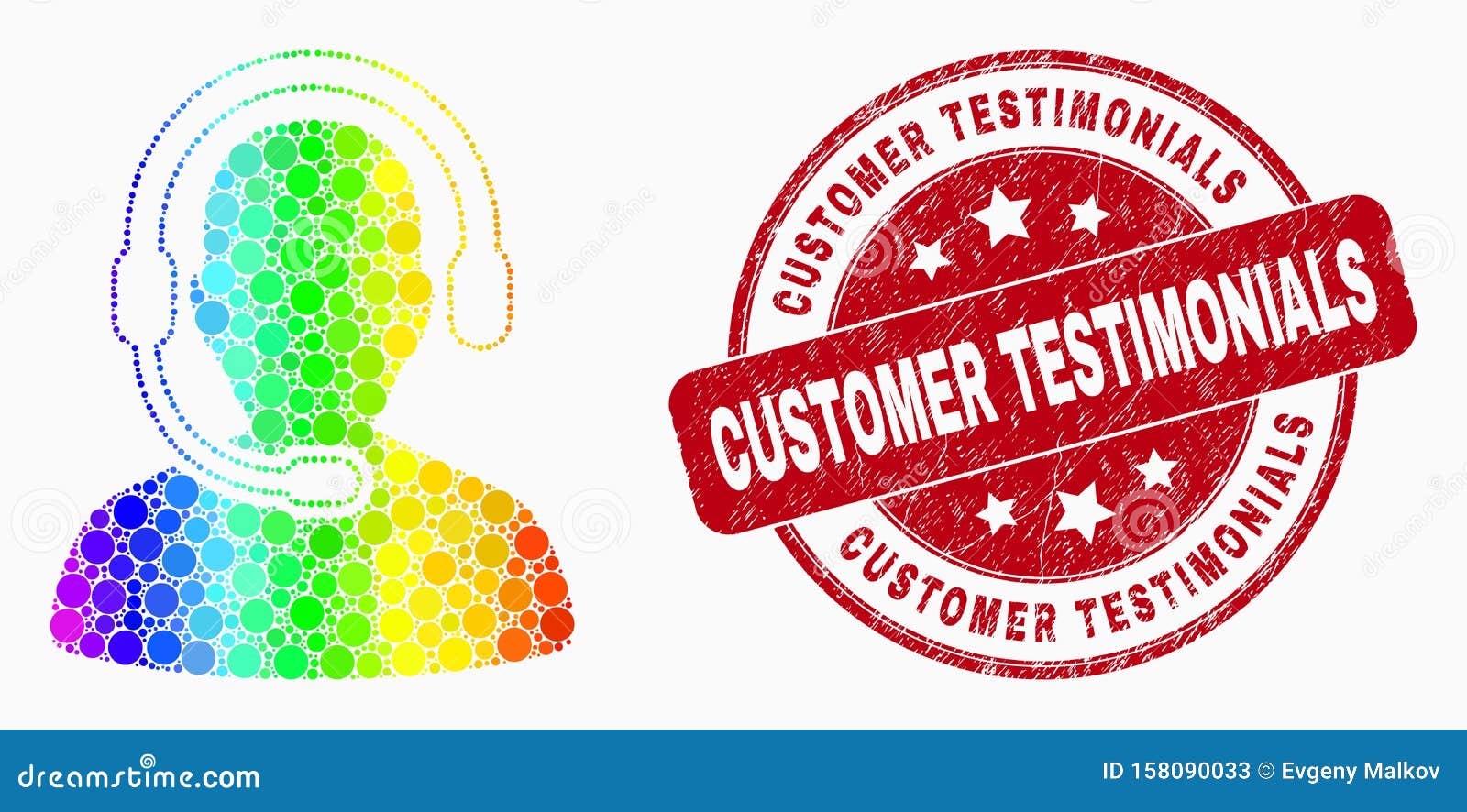 Vector Spectrum Pixelated Call Center Operator Icon and Distress ...