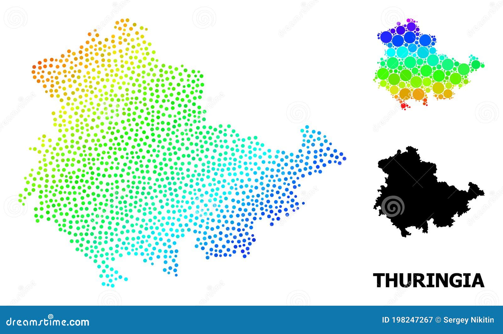 Thuringia State Administrative Map Cartoon Vector | CartoonDealer.com ...