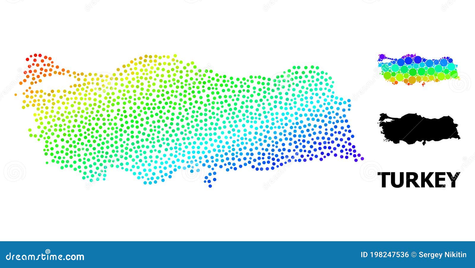 Vector Spectrum Pixelated Map of Turkey Stock Vector - Illustration of ...