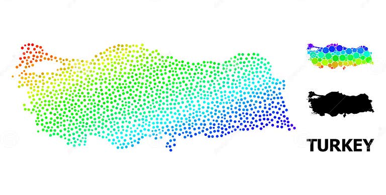 Vector Spectrum Pixelated Map of Turkey Stock Vector - Illustration of ...