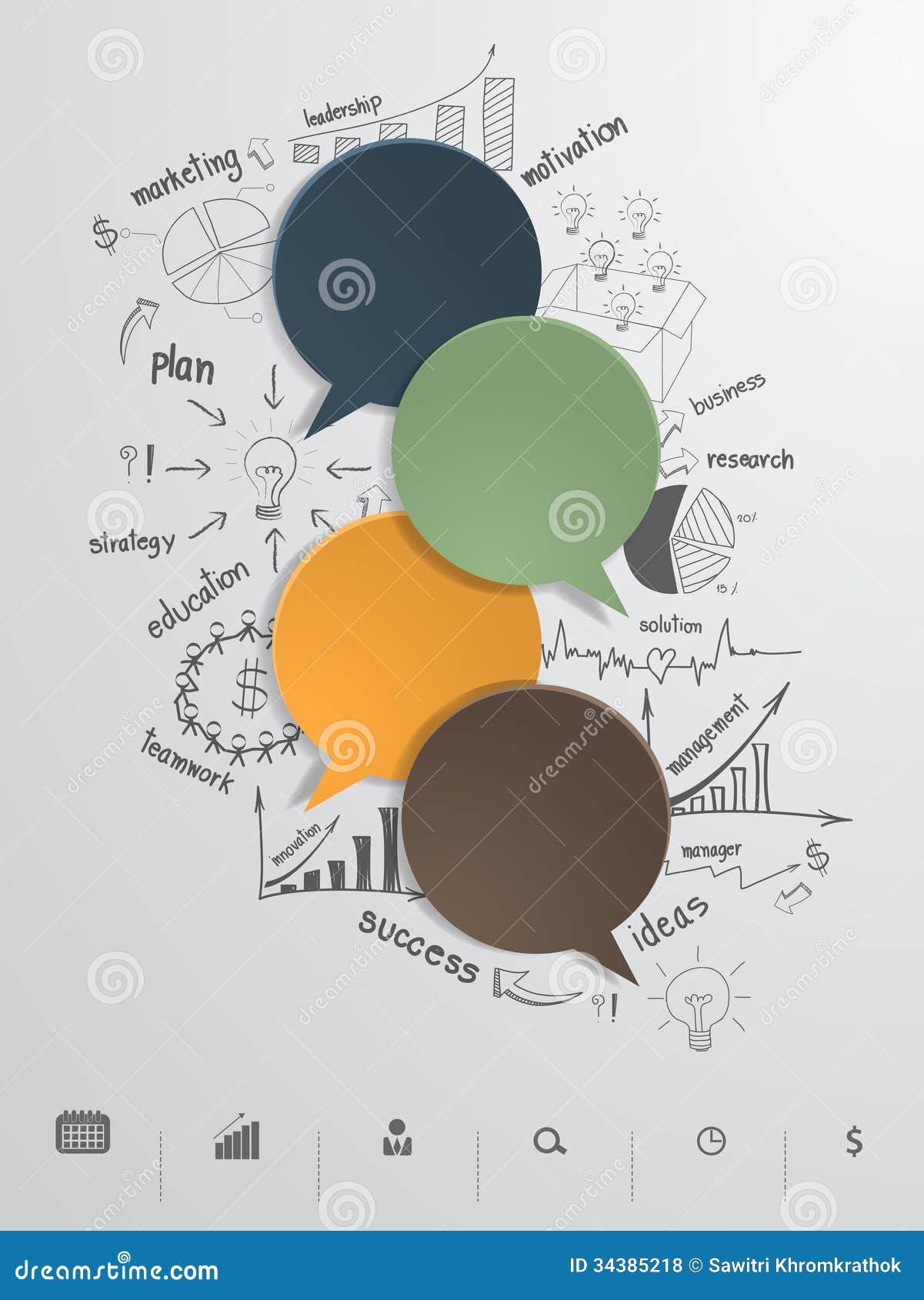 Vector Speech Bubble with Creative Drawing Busines Stock Vector ...