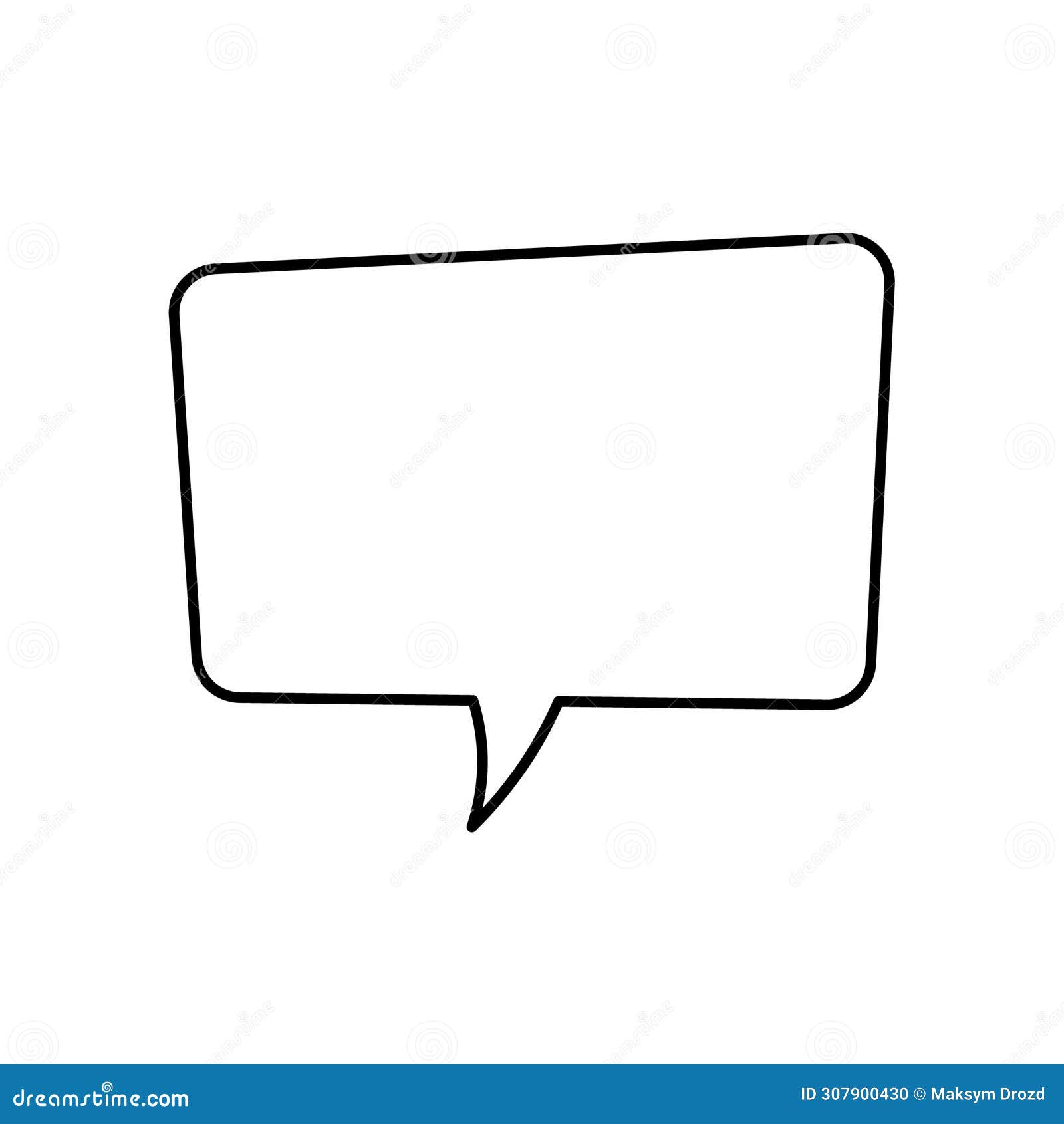 Vector Speech Bubble Icon. Rectangle Speech, Dialog Bubble for Comic ...