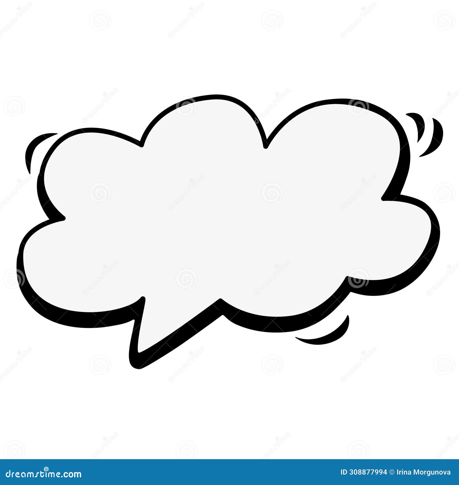 Vector Speech Bubble for Words in the Form of Cloud. Hand Drawn ...