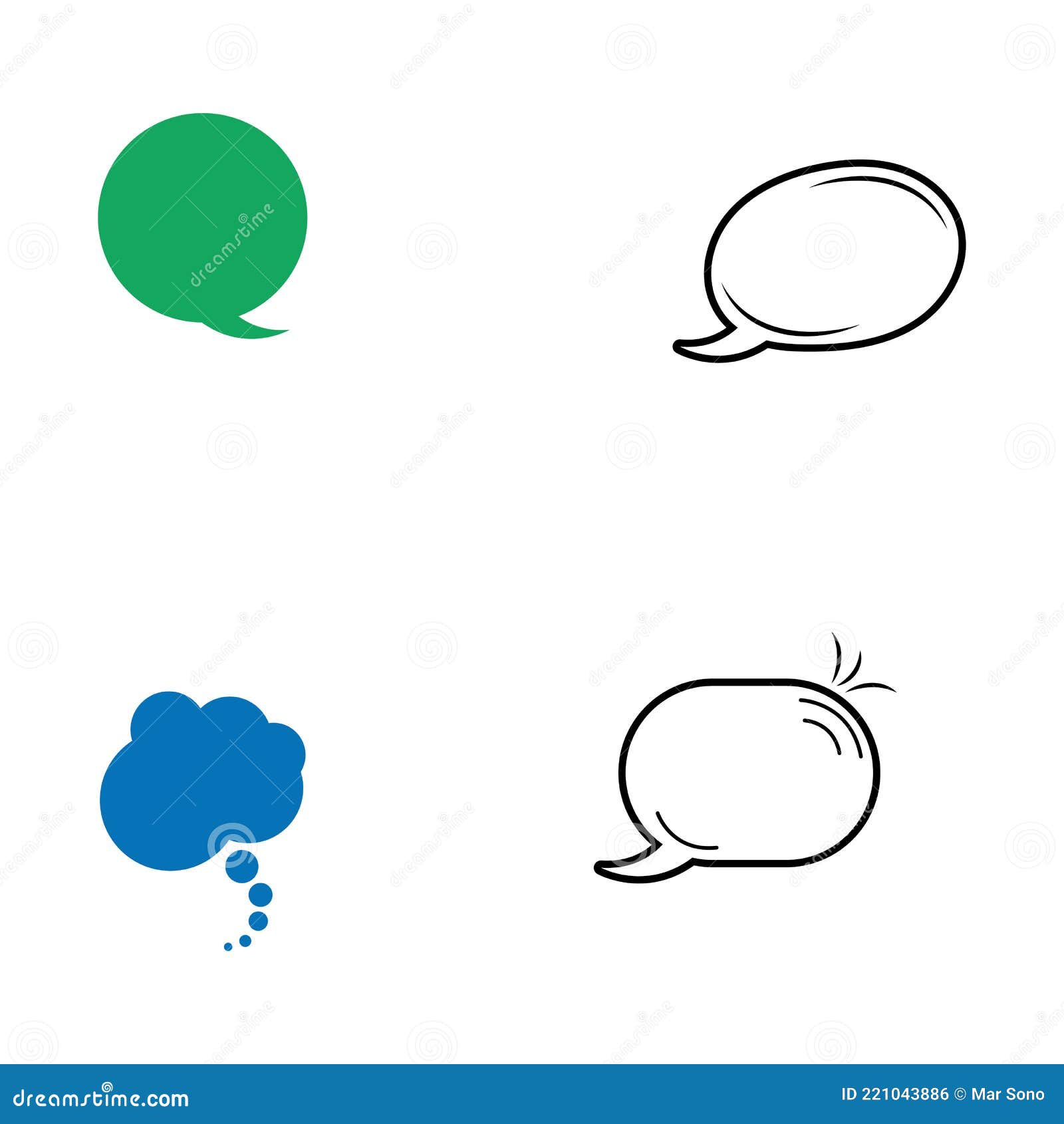 Vector Speech Bubbles in Flat Design Icon Stock Vector - Illustration ...