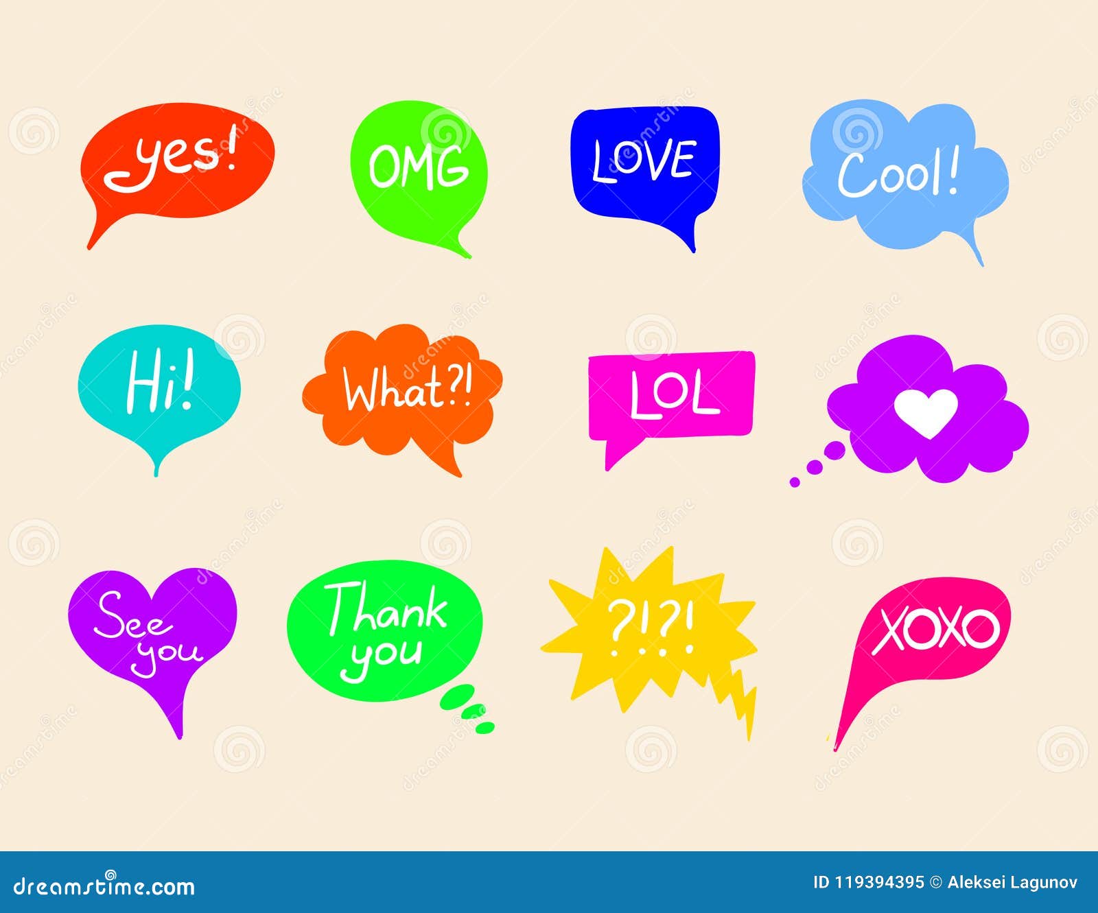 Vector Speech Bubbles, Design Elements Collection, Comic Boxes with ...