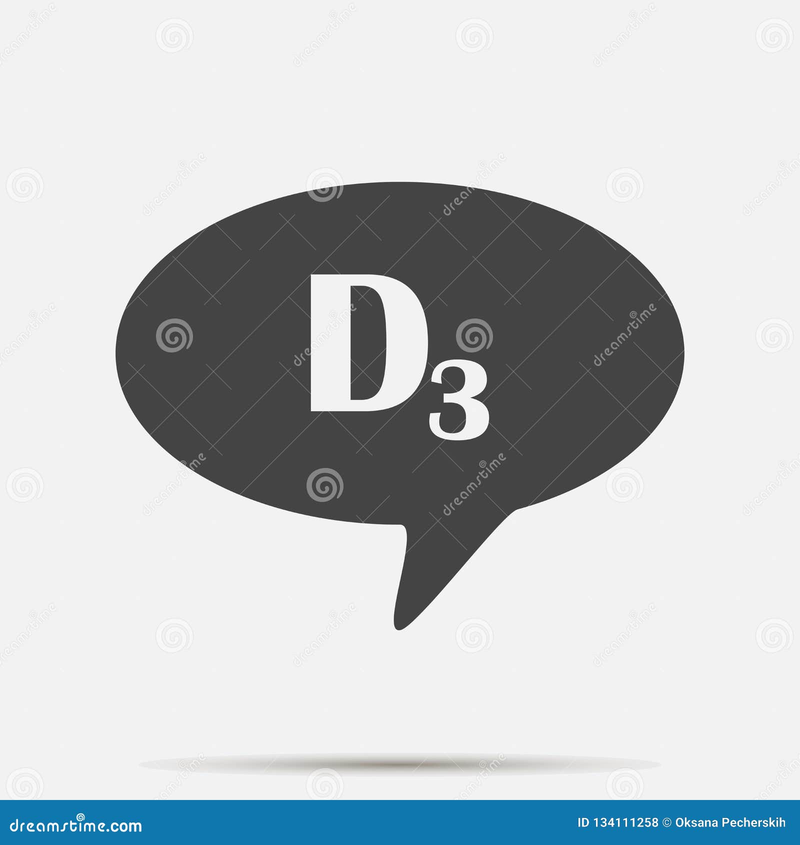 Vector Speech Cloud Icon and Inscription Vitamin D3. Layers Grouped for ...