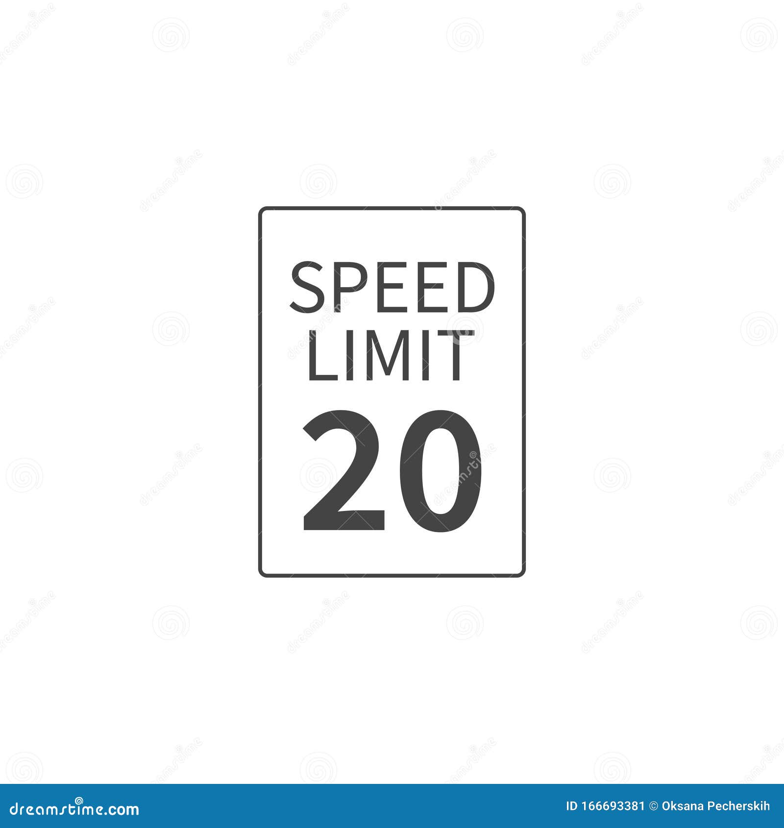 Vector Speed Limit 20 Mph on White Isolated Background. Layers Grouped ...