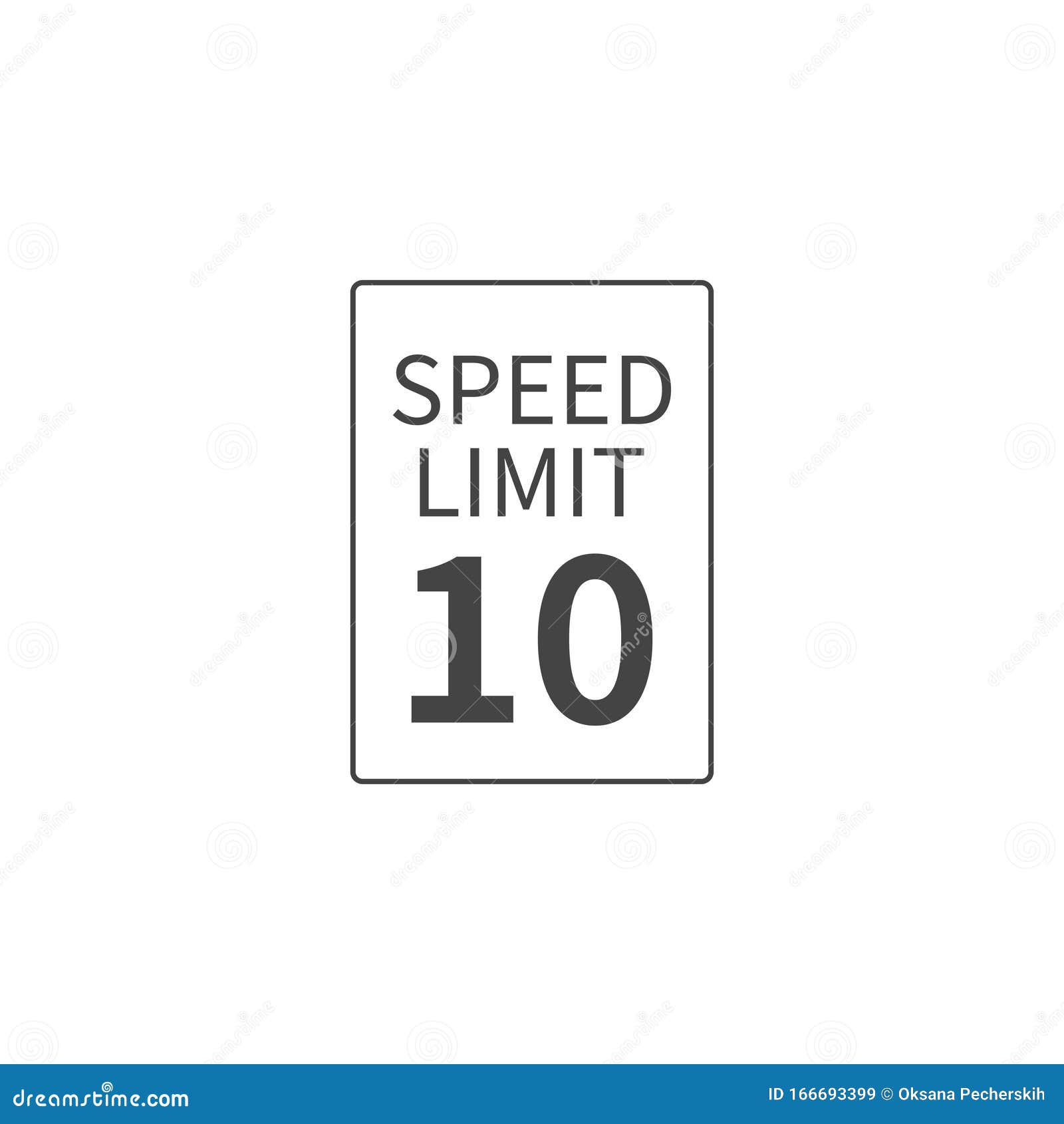 Vector Speed Limit 10 Mph on White Isolated Background. Layers Grouped ...