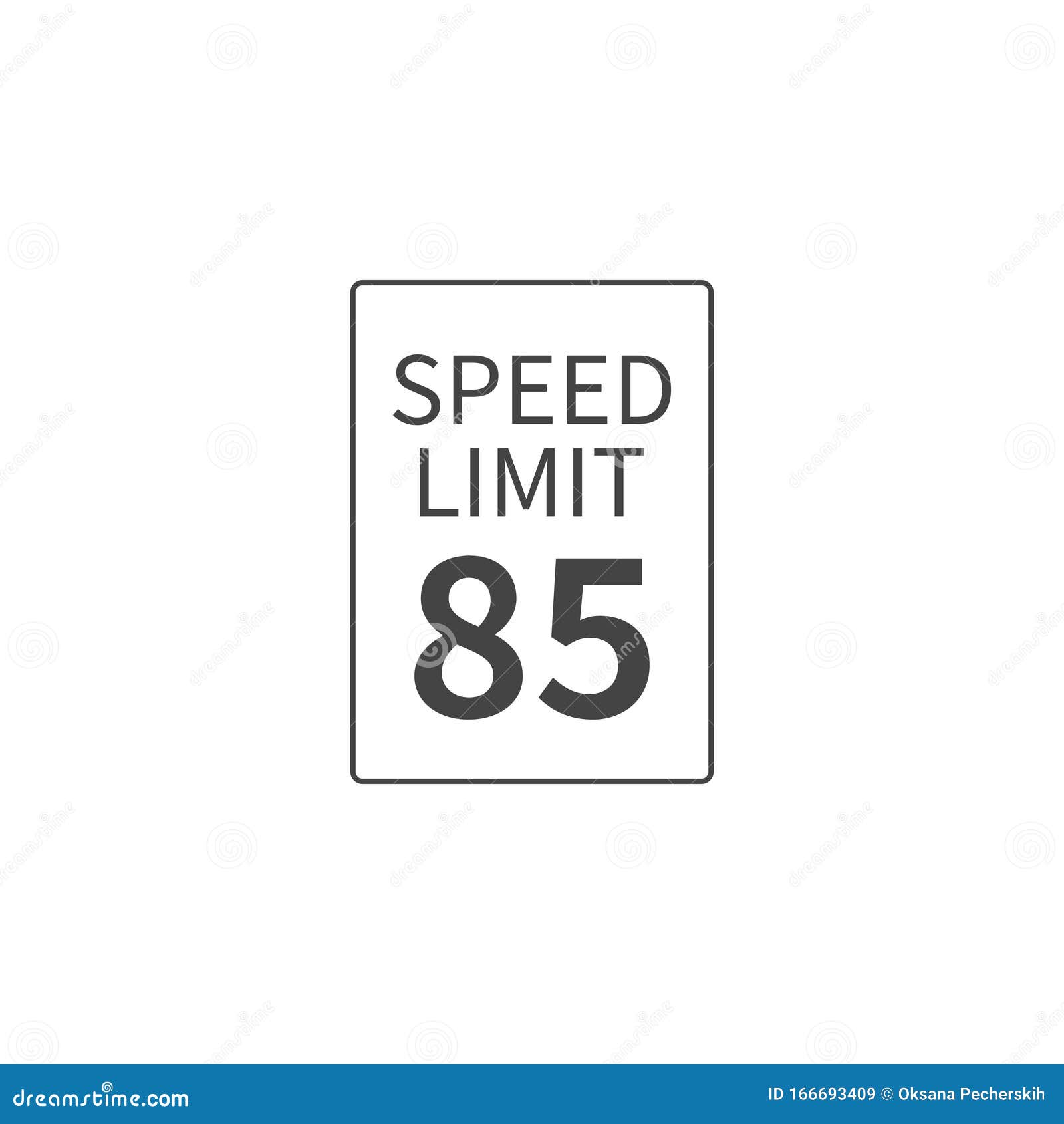 Vector Speed Limit 85 Mph on White Isolated Background. Layers Grouped ...