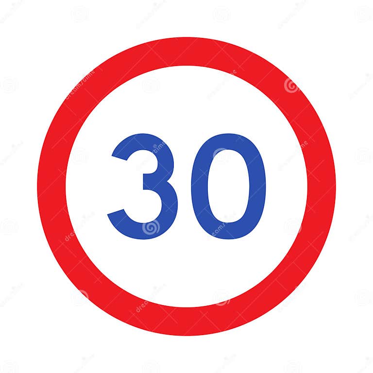 Vector 30 Speed Limit Sign stock illustration. Illustration of ...