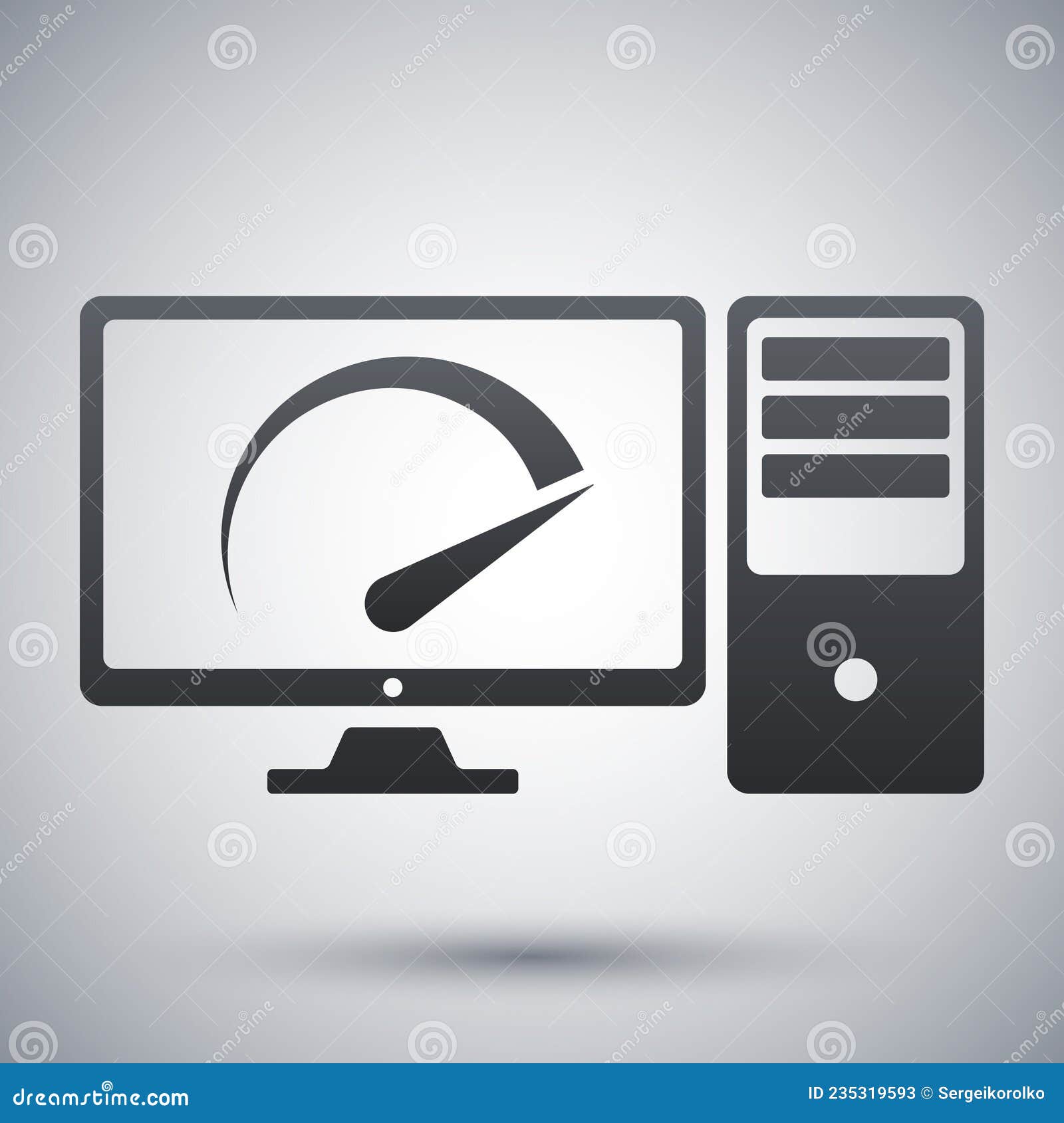 Vector Speed Test Computer Icon Stock Vector - Illustration of business ...