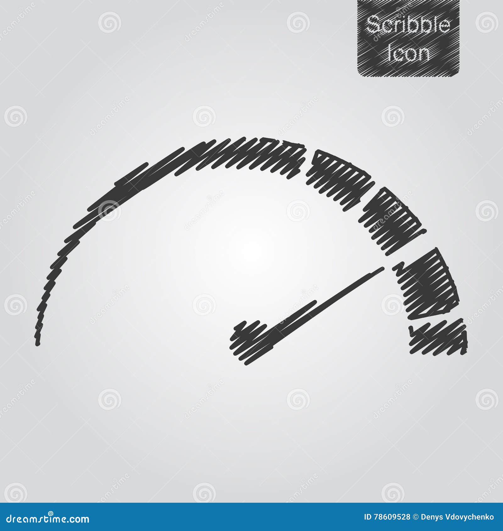 Vector Speedometer Icon with Arrow in Scribble Style Stock Vector ...