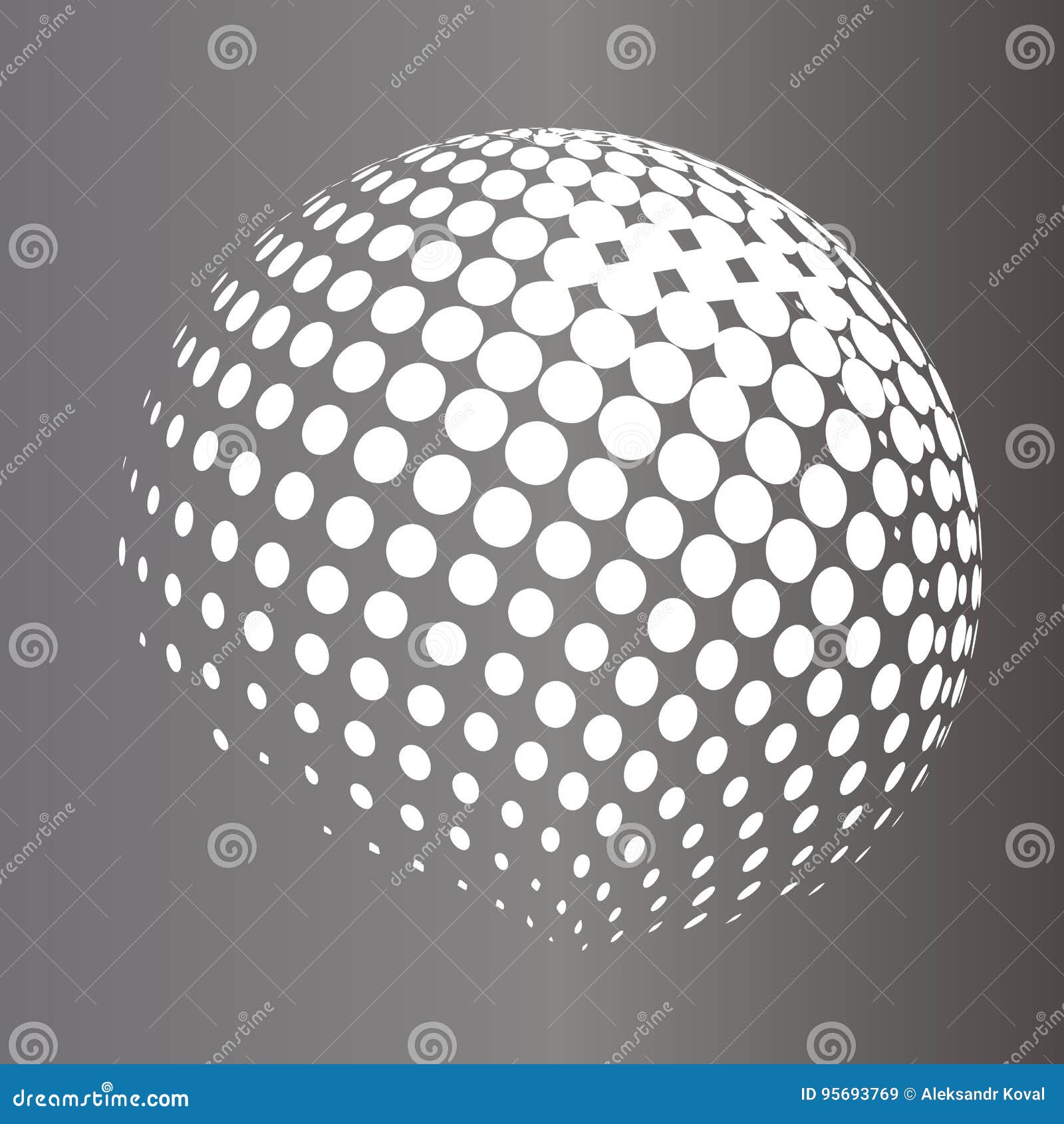 Vector Sphere. Abstract Technical Illustration. 3 D Object Consisting ...