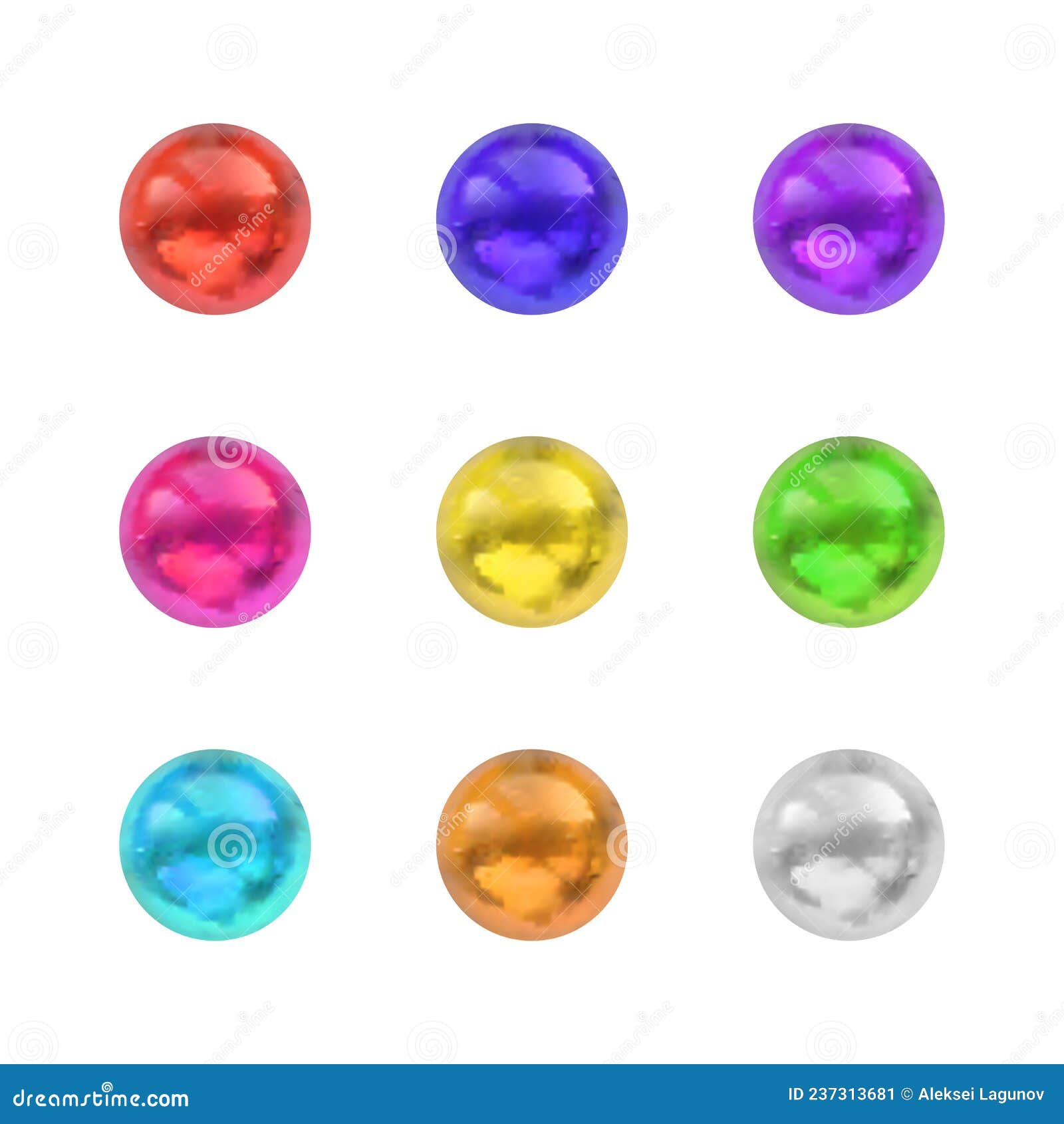 Vector Spheres Set, Candy Colors, 3D Objects Collection Isolated Stock ...