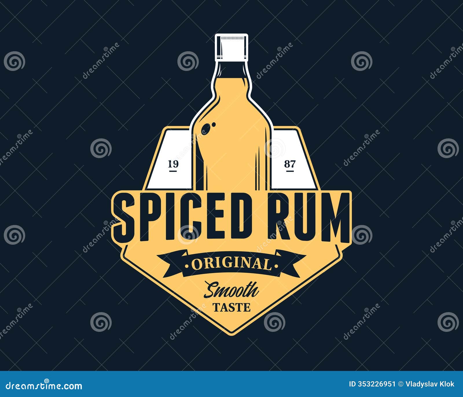 Vector Spiced Rum Vintage Logo Stock Illustration - Illustration of ...