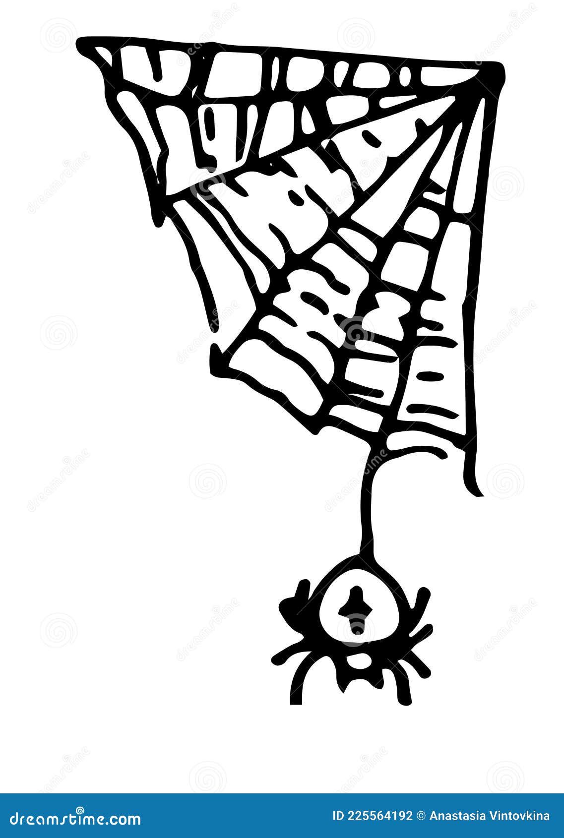A Vector Spider is Hanging on a Triangular Web. a Spider with a Cross ...