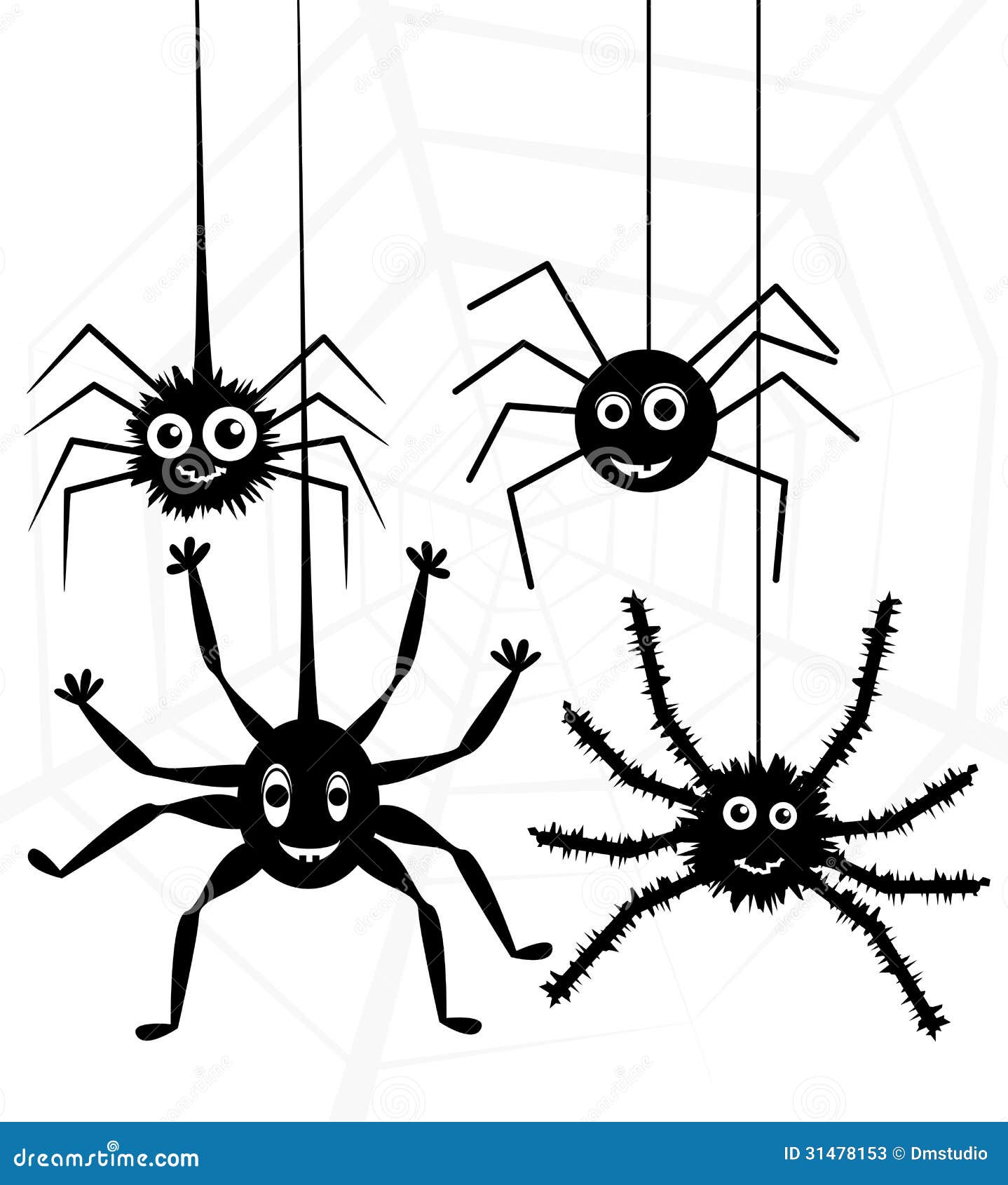 Vector spiders and web stock vector. Illustration of ornament - 31478153